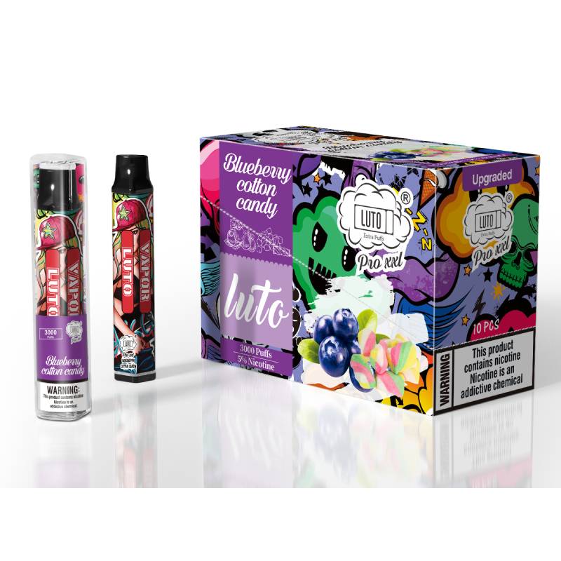LUTO PRO XXL 3000PF DISPOSABLE BLUEBERRY COTTON CANDY- BOX OF 10 ...