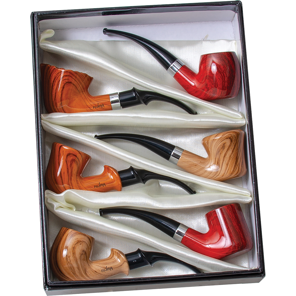 FUJIMA WOODEN LOOK MIX HAND PIPE 6CT BOX (FP3) - Empire Smoke Distributors