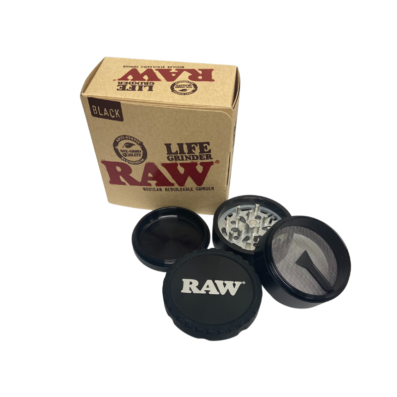 RAW LIFE GRINDER BLACK - Empire Smoke Distributors