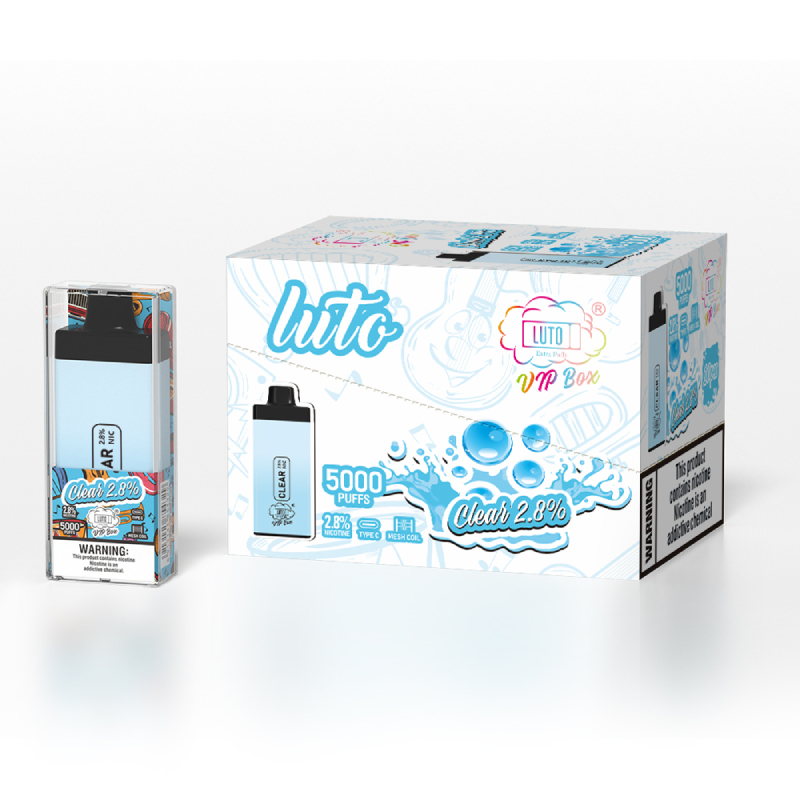 LUTO VIP BOX DISPOSABLE 5000PF CLEAR 2.8% -BOX OF 10 - Empire Smoke ...