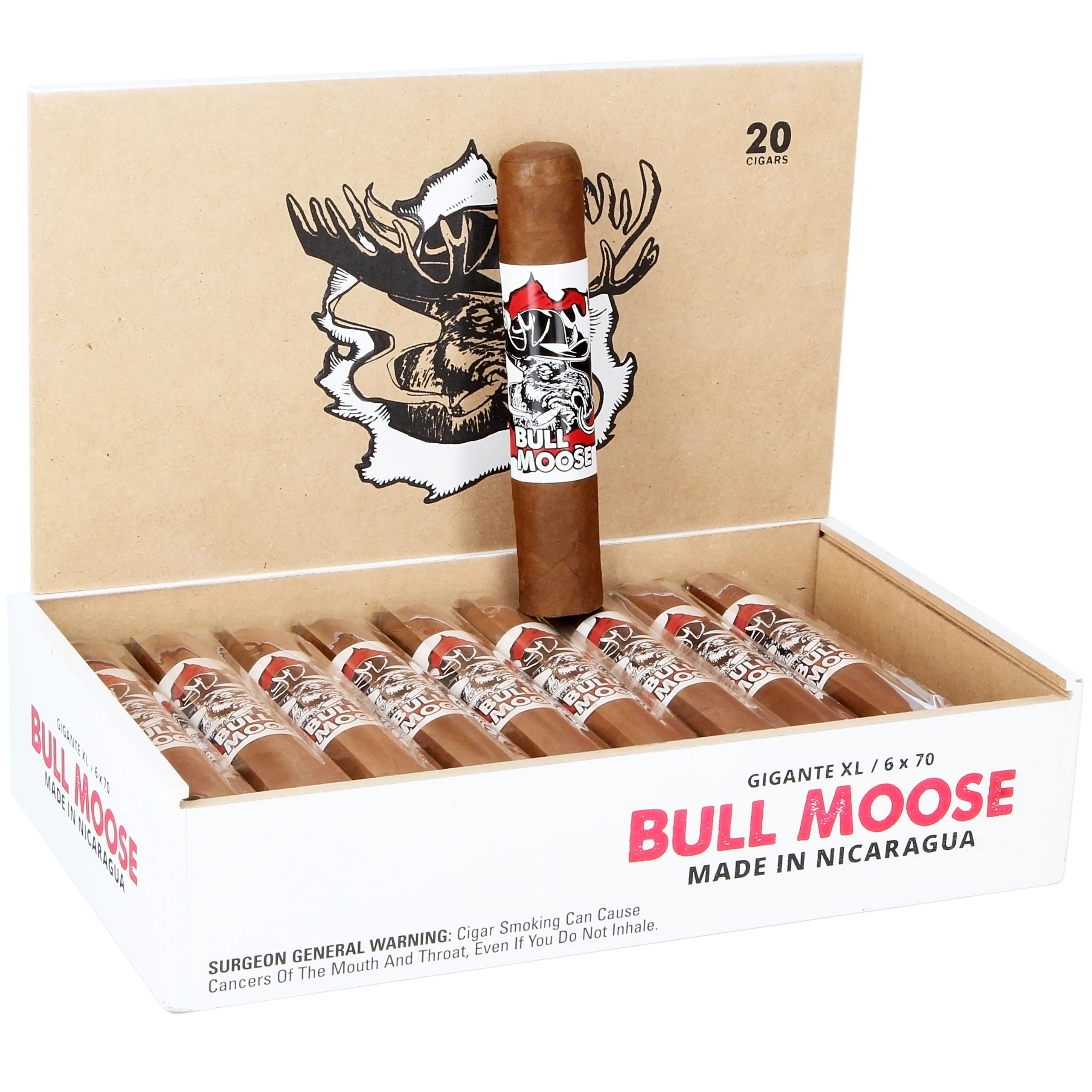 CHILLIN MOOSE BULL MOOSE GIGANTE XL (6X70) BOX OF 20 – Empire Smoke ...
