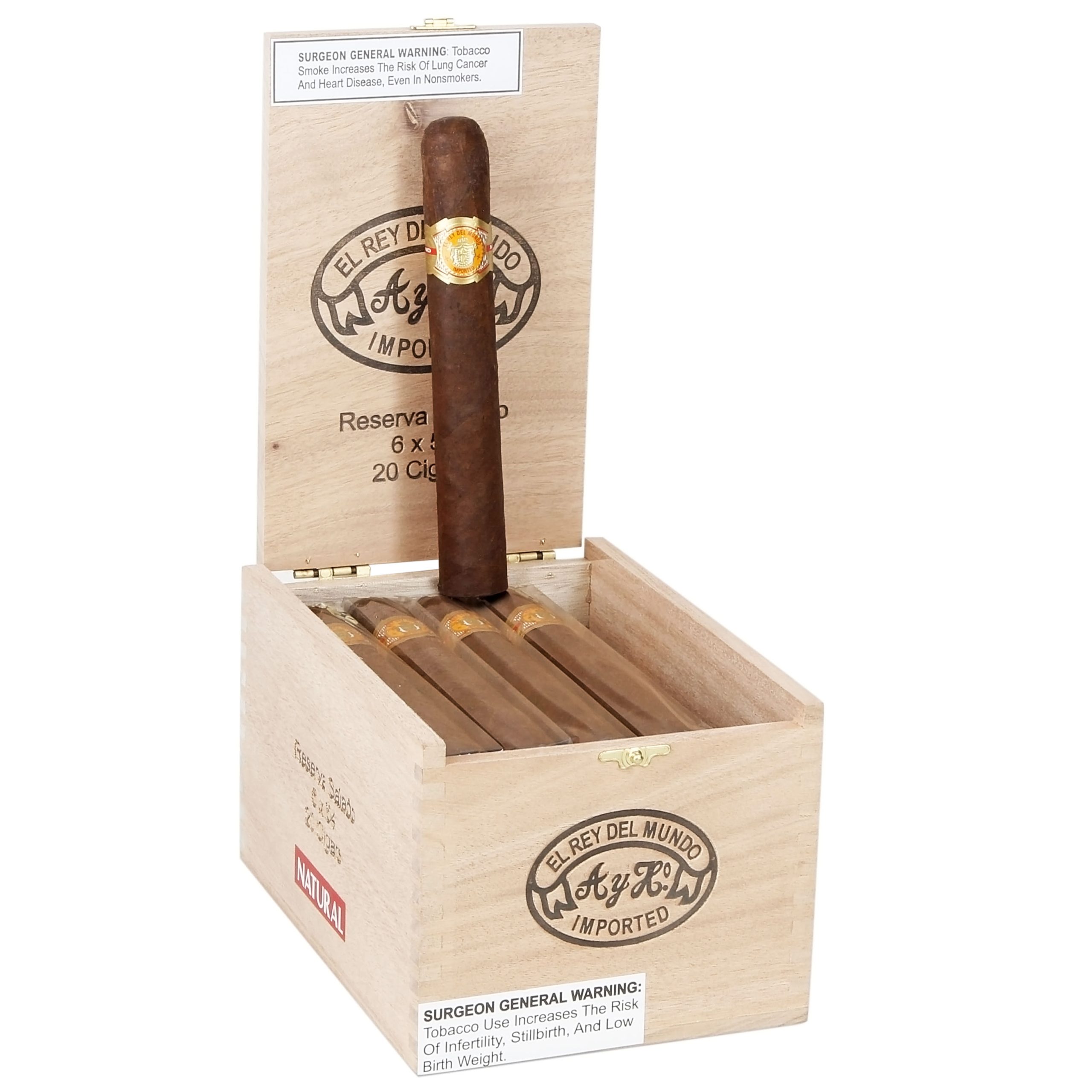 EL REY DEL MUNDO RESERVA SALADO NAT (6X54) BOX OF 20 – Empire Smoke ...