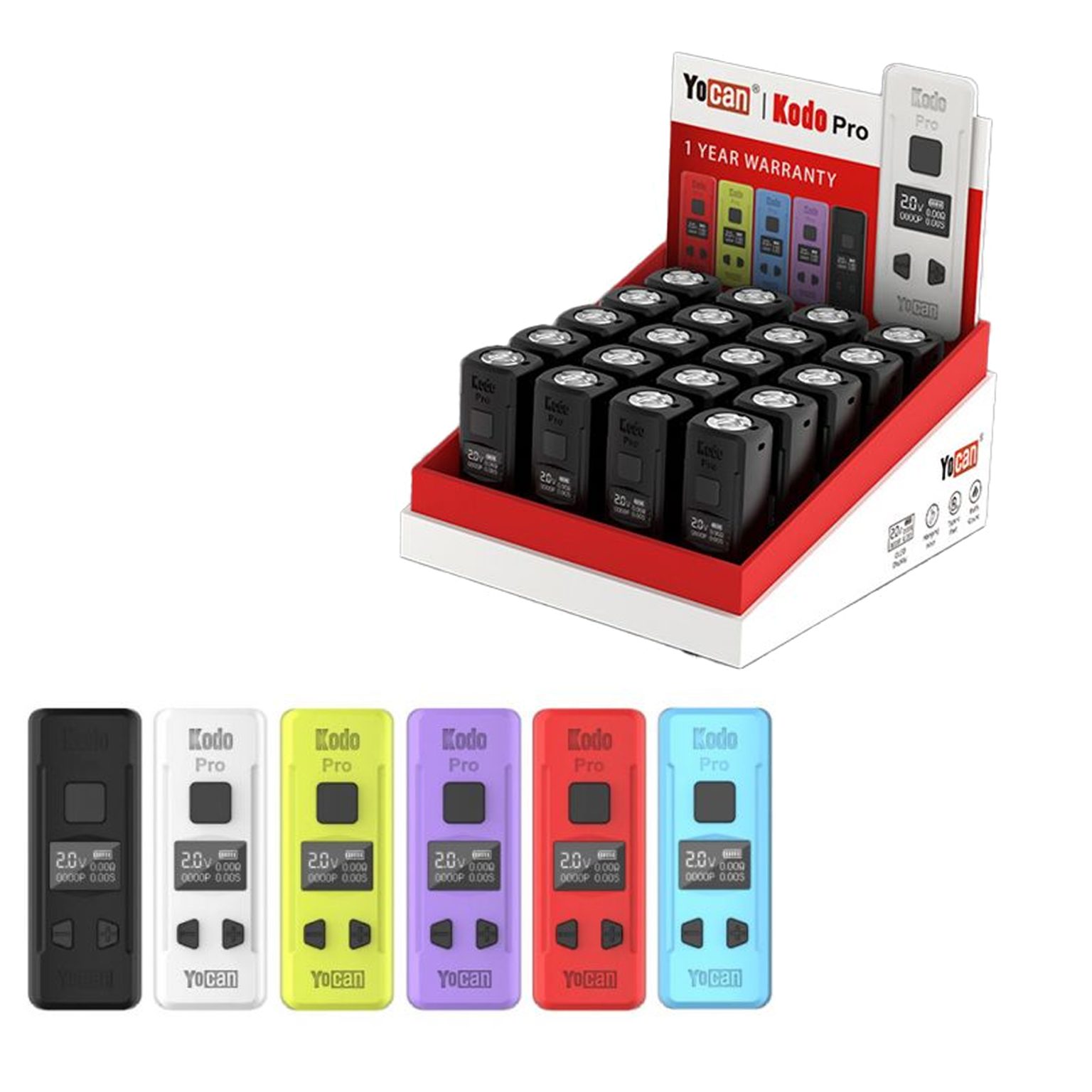 YOCAN KODO PRO PORTABLE BATTERY -BOX OF 20 - Empire Smoke Distributors