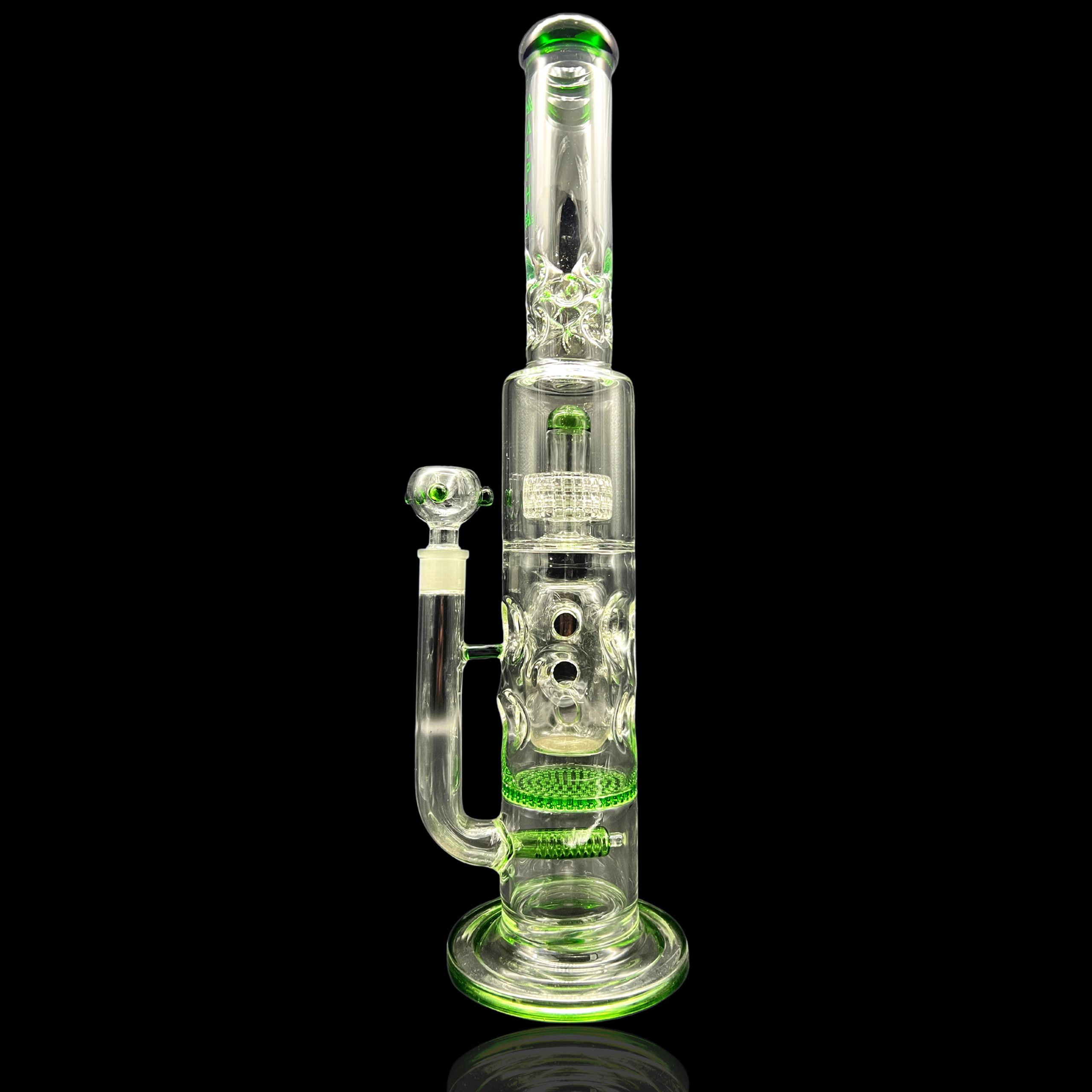 20'' ALPHA HONEY COMB BEAKER WATER PIPE GREEN - Empire Smoke Distributors