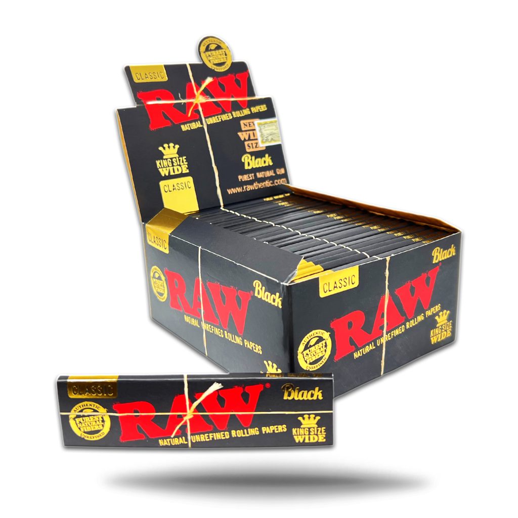 RAW KINGSIZE WIDE BLACK CLASSIC 50 PER BOX - Empire Smoke Distributors