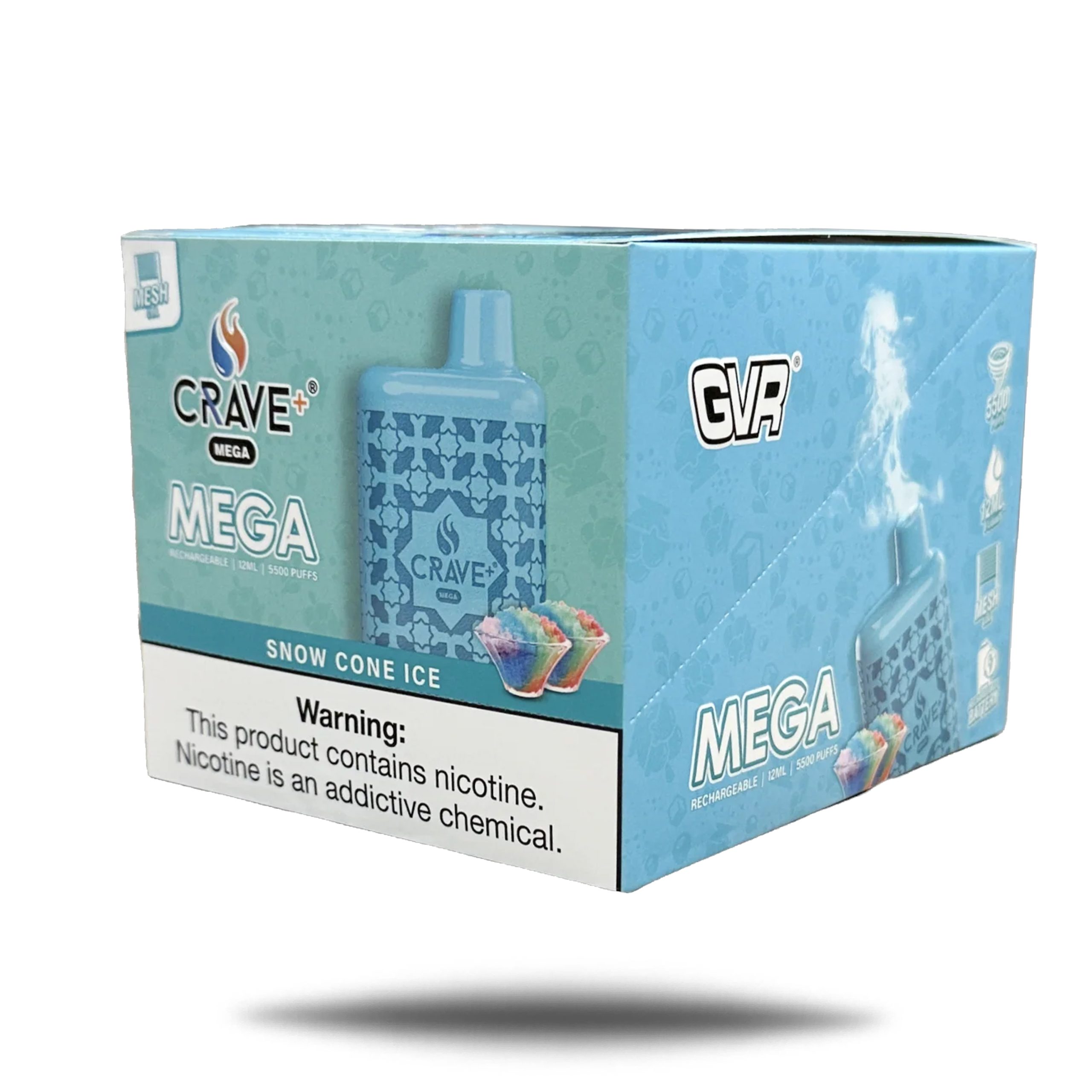 CRAVE PLUS MEGA DISPOSABLE 5500PF SNOW CONE ICE -BOX OF 10 – Empire ...