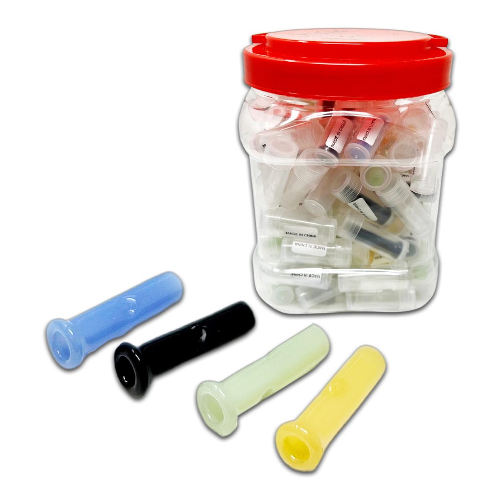 Mixed Color Glass Tips 100ct Jar Empire Smoke Distributors