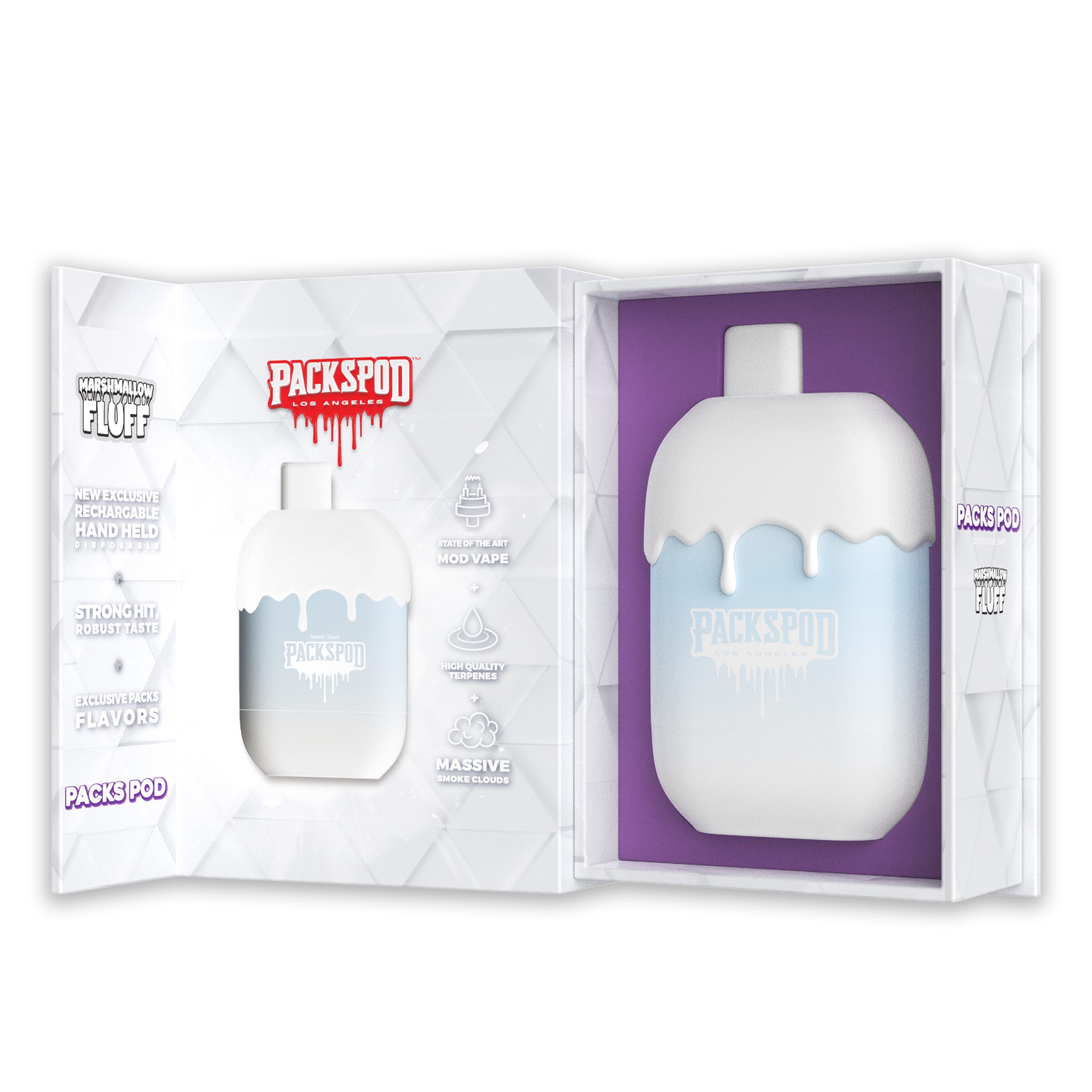 PACKSPOD DISPOSABLE 5000PF MARSHMALLOW FLUFF -BOX OF 5 – Empire Smoke ...