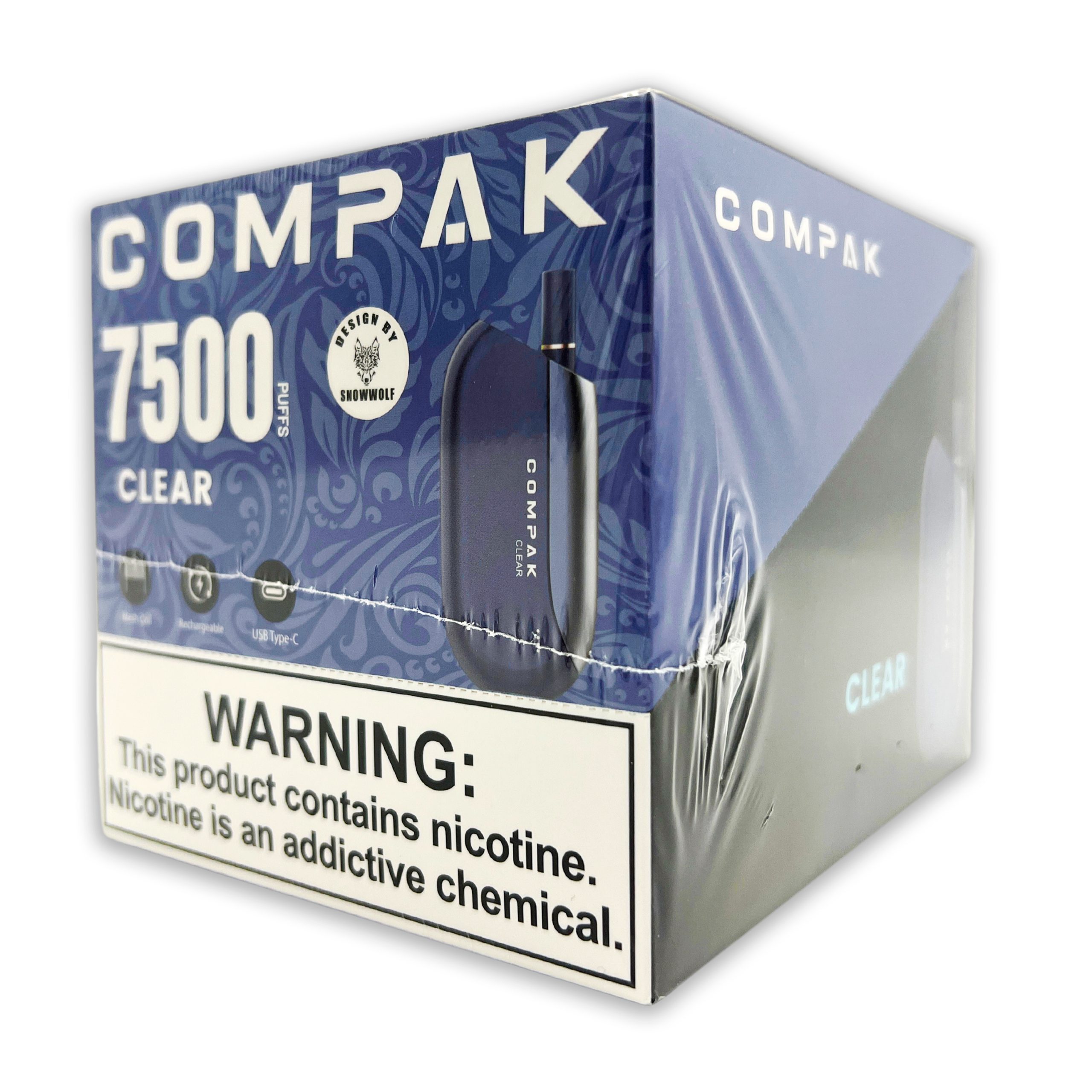 COMPAK DISPOSABLE 7500PF CLEAR -BOX OF 10 – Empire Smoke Distributors