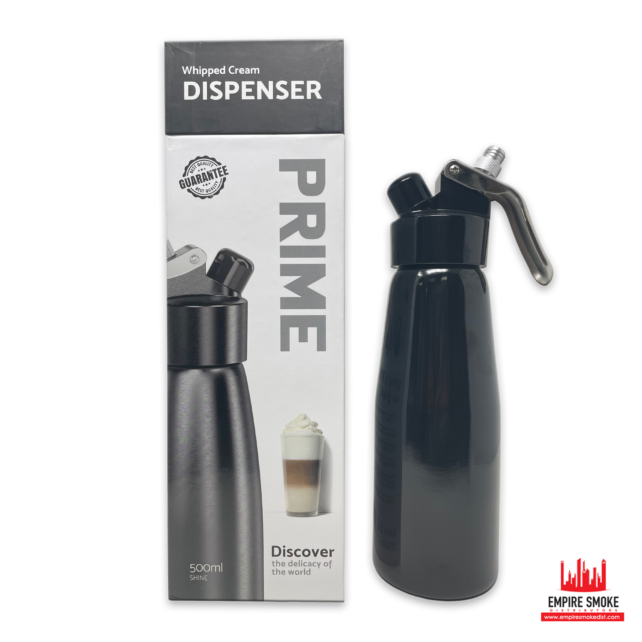 PRIME WHIP CREAM DISPENSER 500ML BLACK SHINY – Empire Smoke Distributors