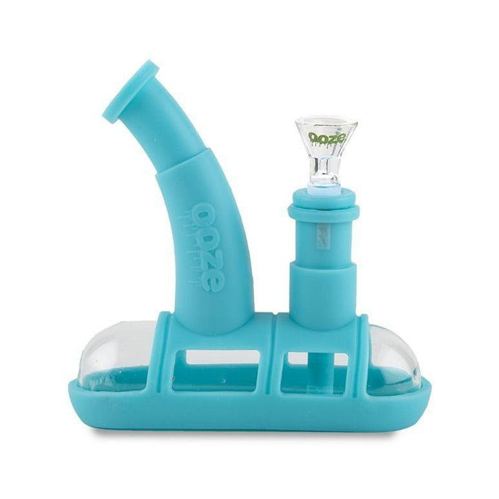 OOZE STEAMBOAT SILICONE GLASS WATER PIPE TEAL - Empire Smoke Distributors