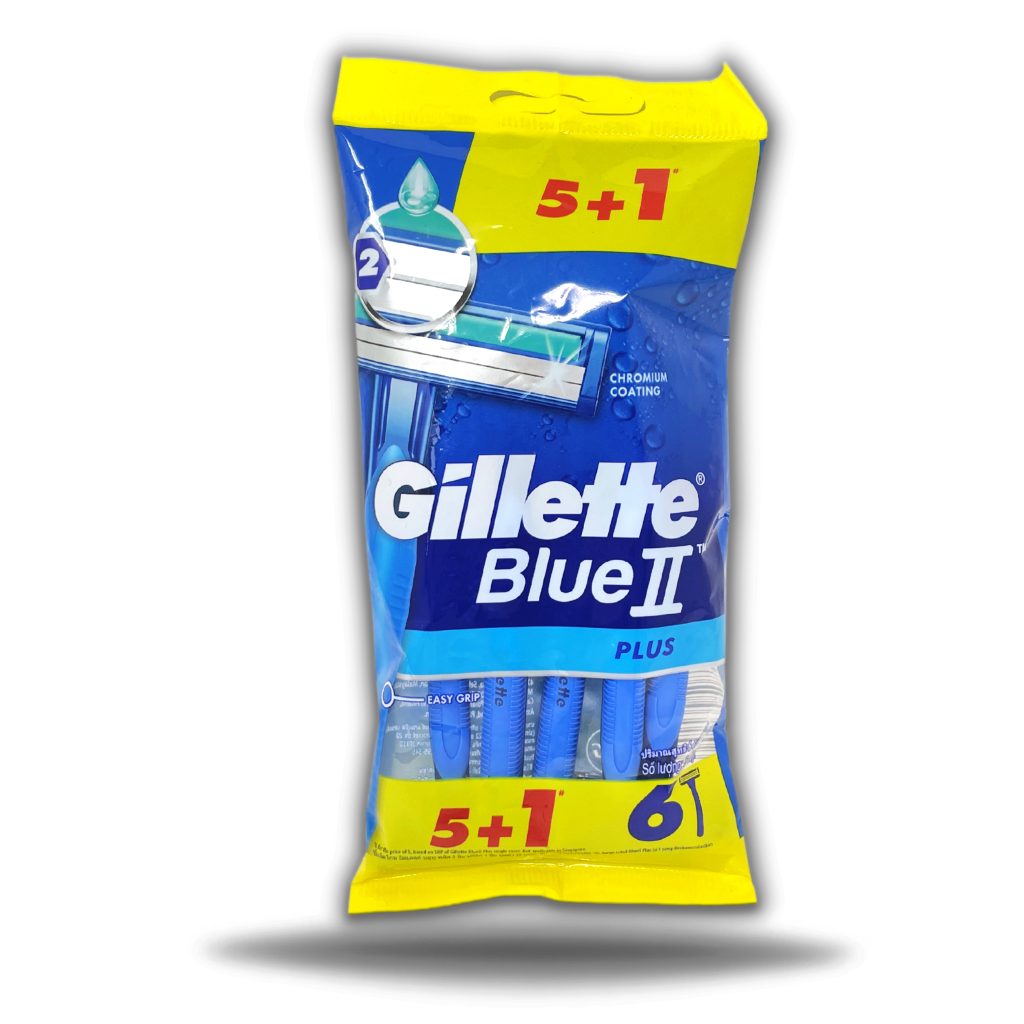 GILLETTE RAZOR BLUE II PLUS 5CT+1 IN A PACK – Empire Smoke Distributors