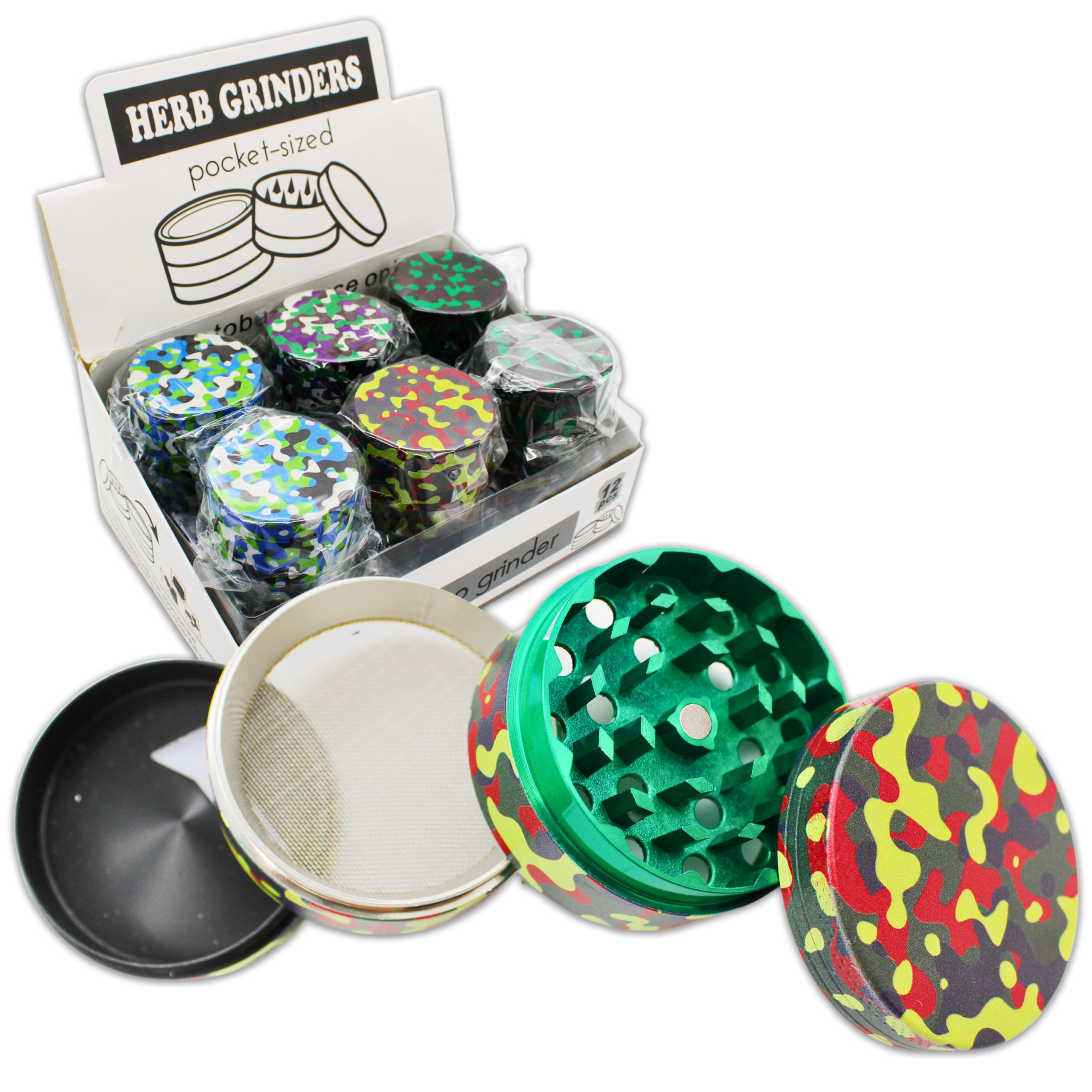 ALL OVER CAMOUFLAGE DESIGN GRINDER 4 PART 50MM -BOX OF 12 - Empire ...