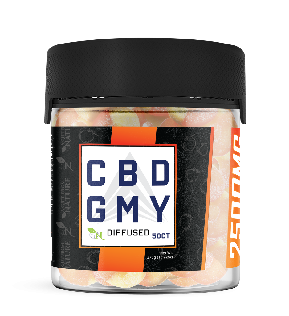 AGFN CBD GMY GUMMIES 2500MG PEACH RINGS 50CT JAR - Empire Smoke Distributors