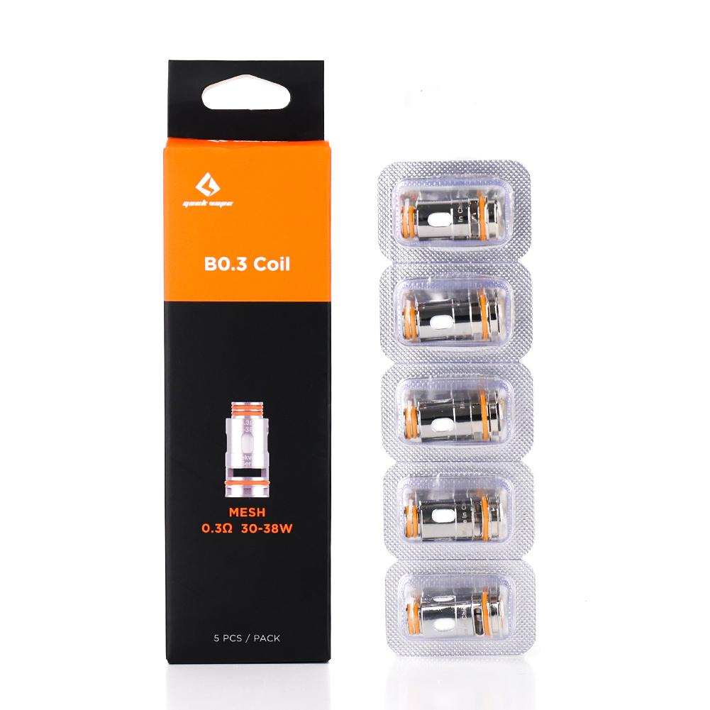 GEEK VAPE B SERIES B0.3OHM COIL 30-38W 5PCS PACK – Empire Smoke ...