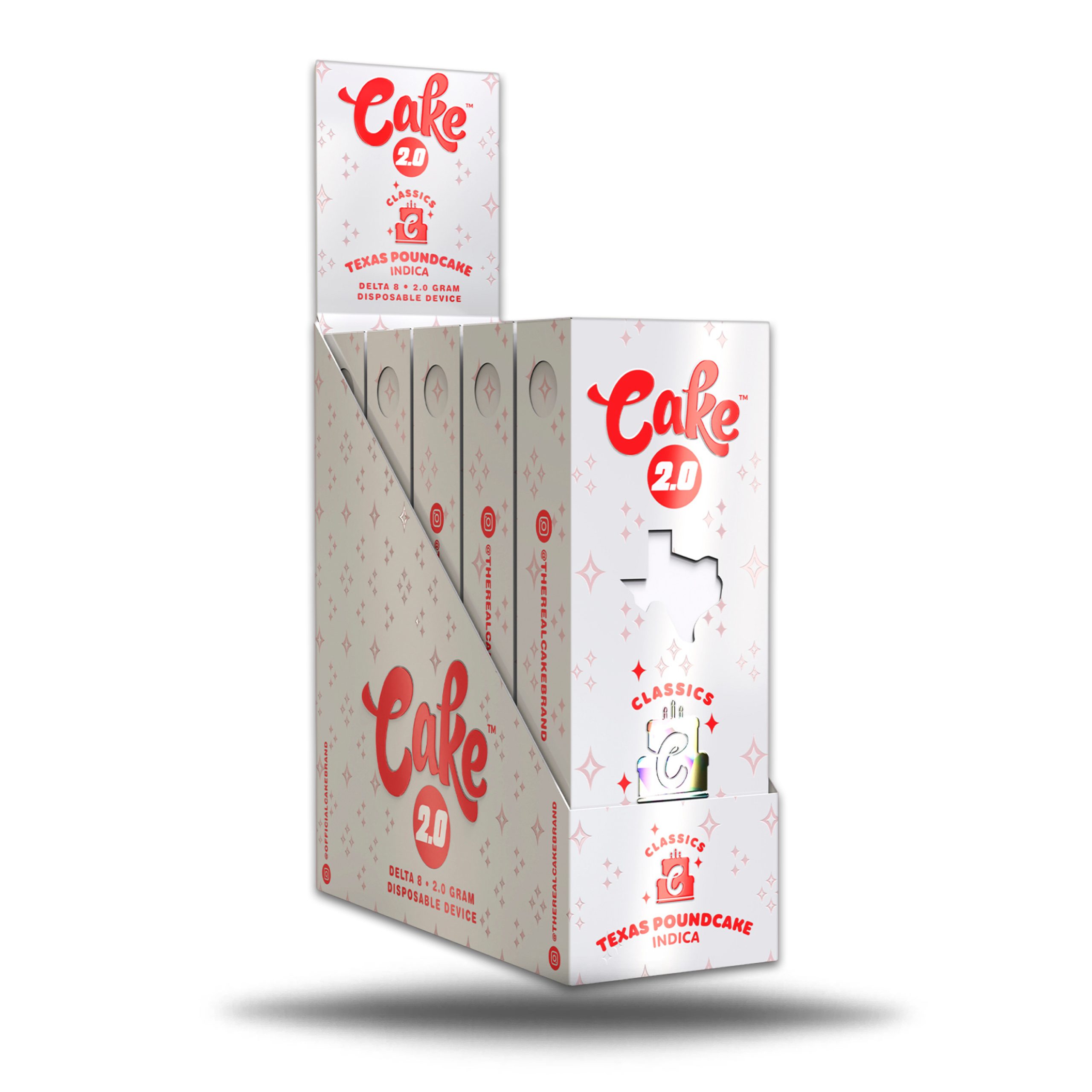 CAKE DELTA 8 DISPOSABLE 2GM TEXAS POUNDCAKE (INDICA) – BOX OF 5 ...