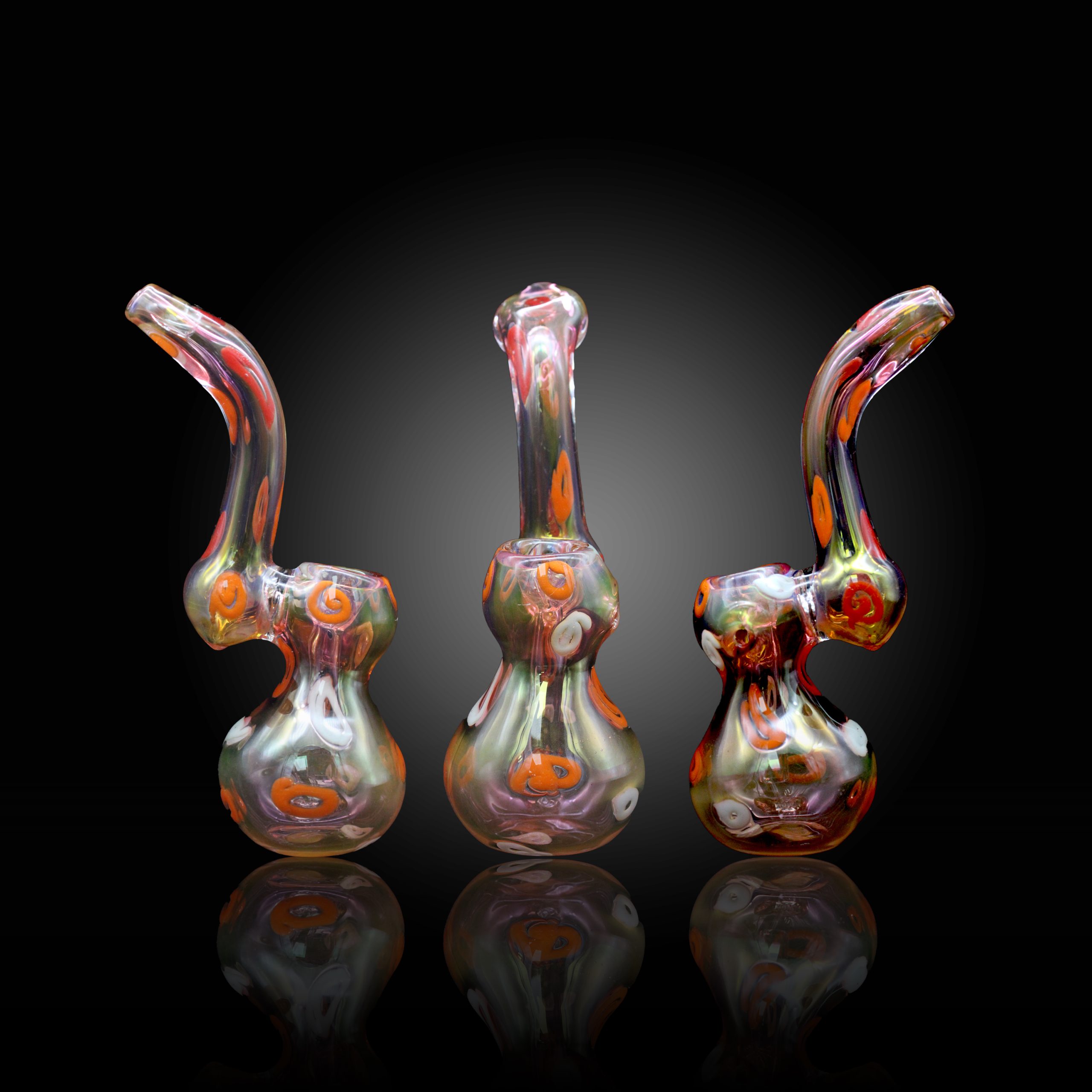 8'' GOLD FUME CIRCLE ART BUBBLER 7CT JAR - Empire Smoke Distributors