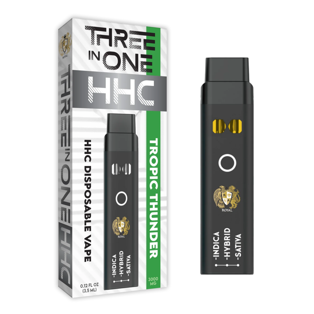 ROYAL THREE IN ONE HHC DISPOSABLE 3000MG TROPIC THUNDER (INDICA-HYBRID ...