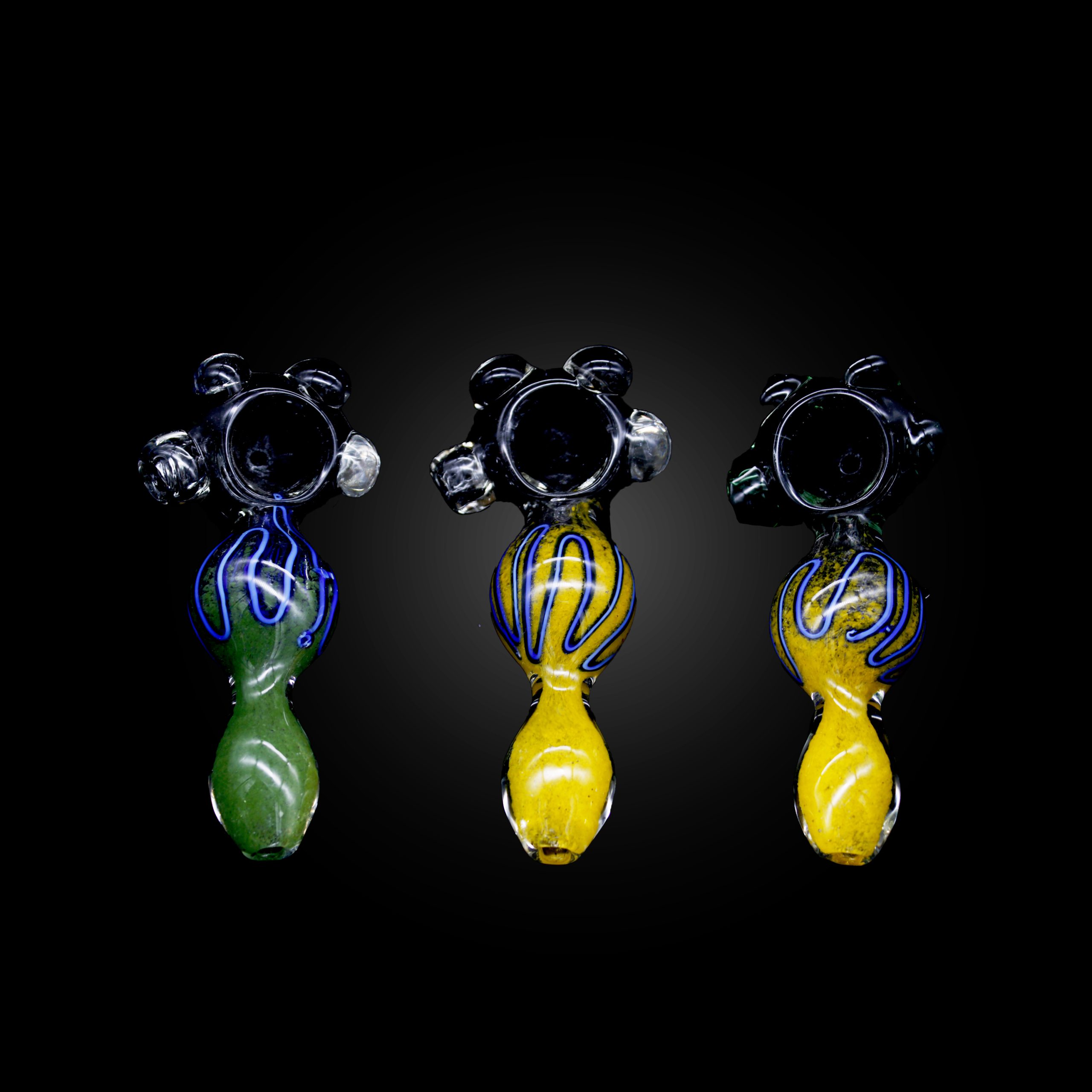 4'' FRIT SPIRAL INSIDE BALL HAND PIPE 8CT JAR - Empire Smoke Distributors