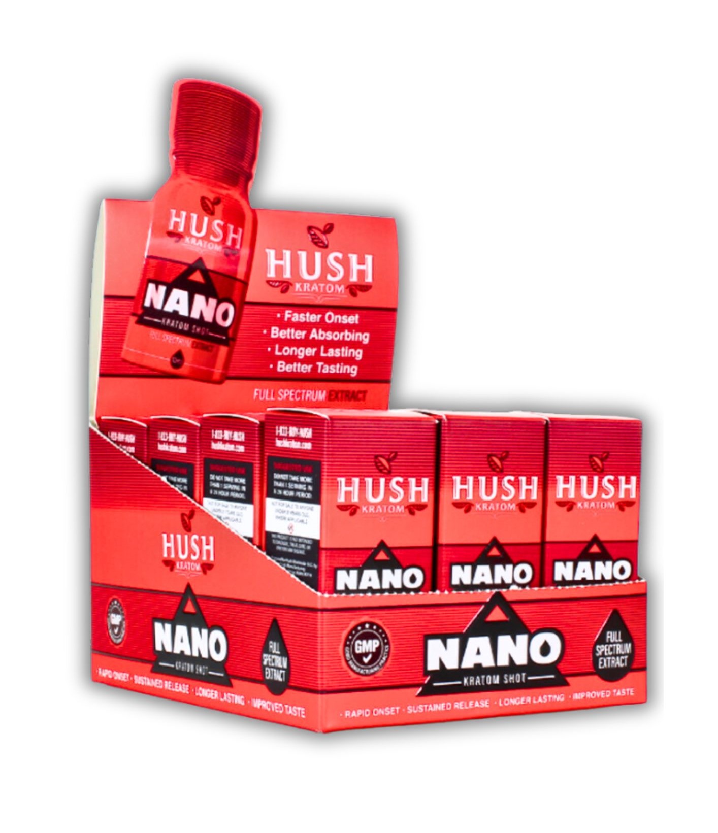 HUSH KRATOM SHOT NANO -BOX OF 12 - Empire Smoke Distributors