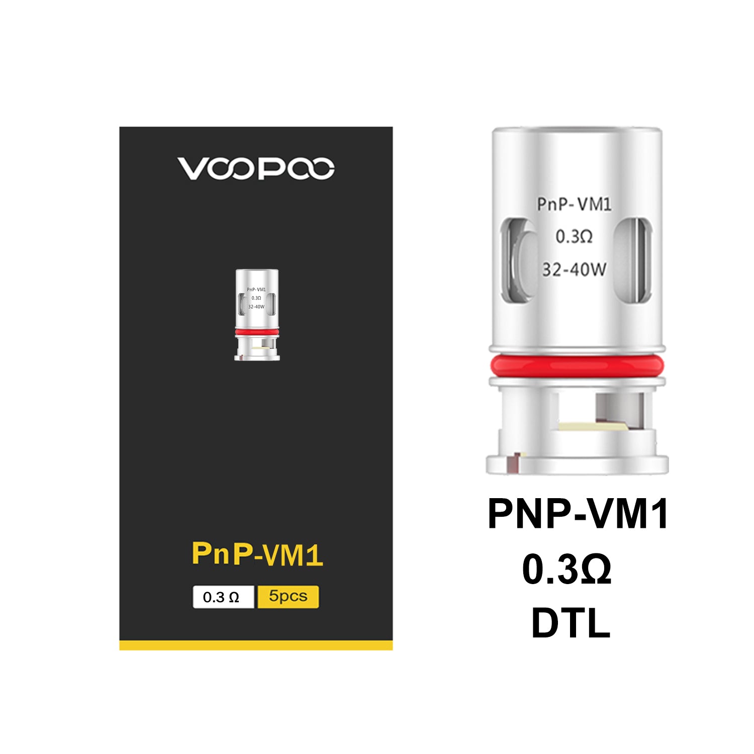 VOOPOO COIL PNP VM1 0.3OHM 5CT PACK - Empire Smoke Distributors