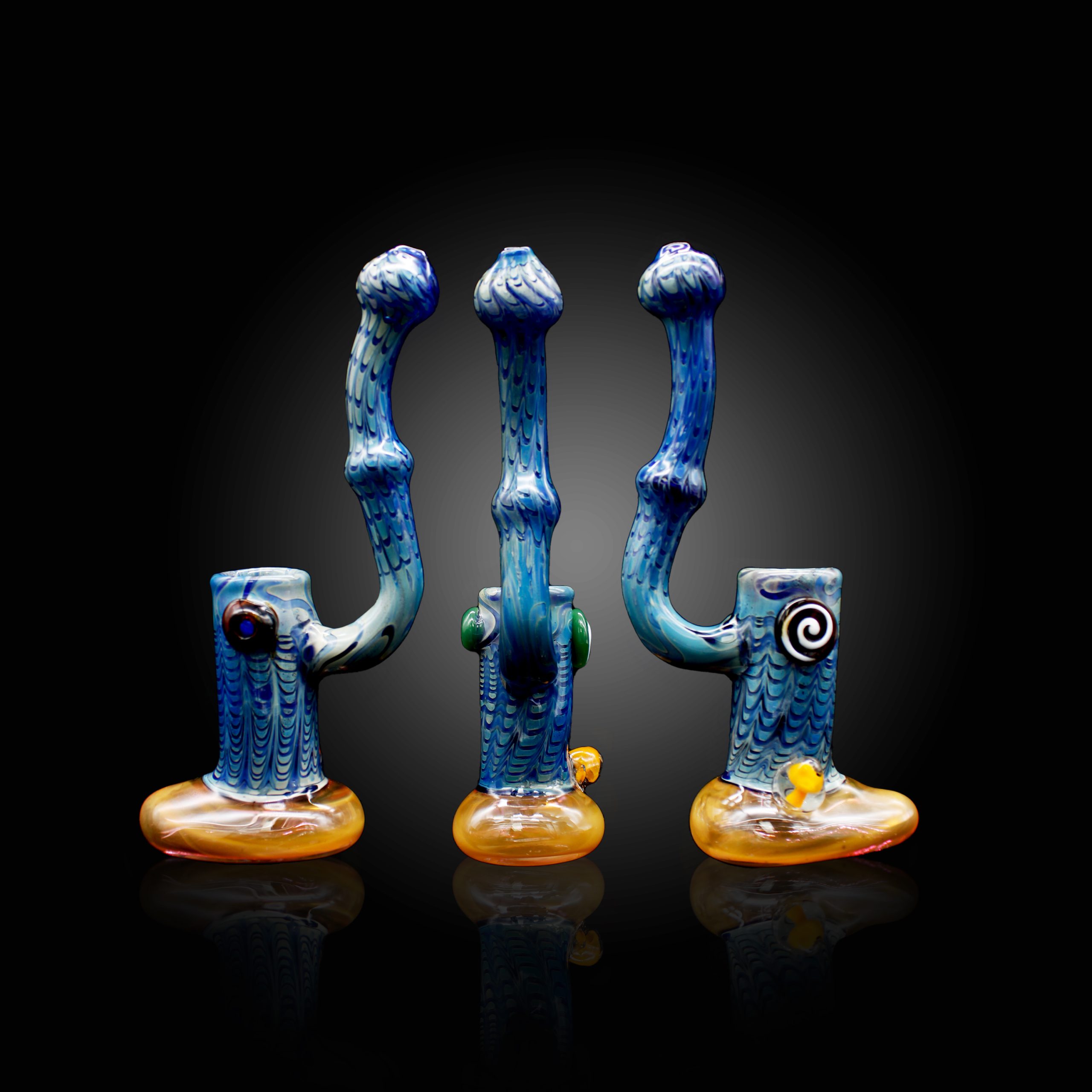 8'' GOLD FUME BASE TUBE BIG BUBBLER 5CT JAR - Empire Smoke Distributors