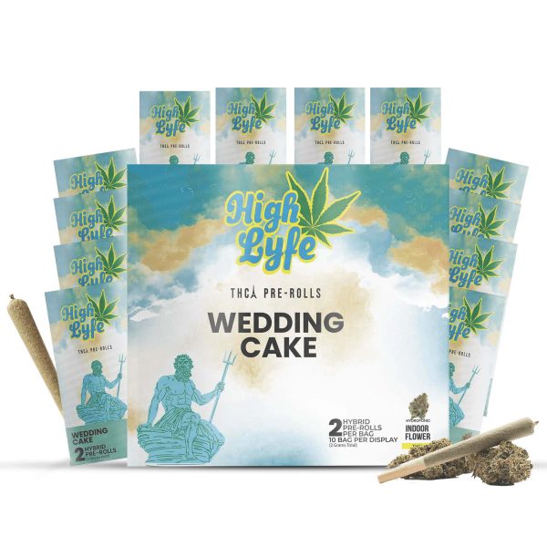 HIGH LYFE THCA PRE ROLLS 2GM WEDDING CAKE (HYBRID) 2CT PACK -BOX OF 10 ...