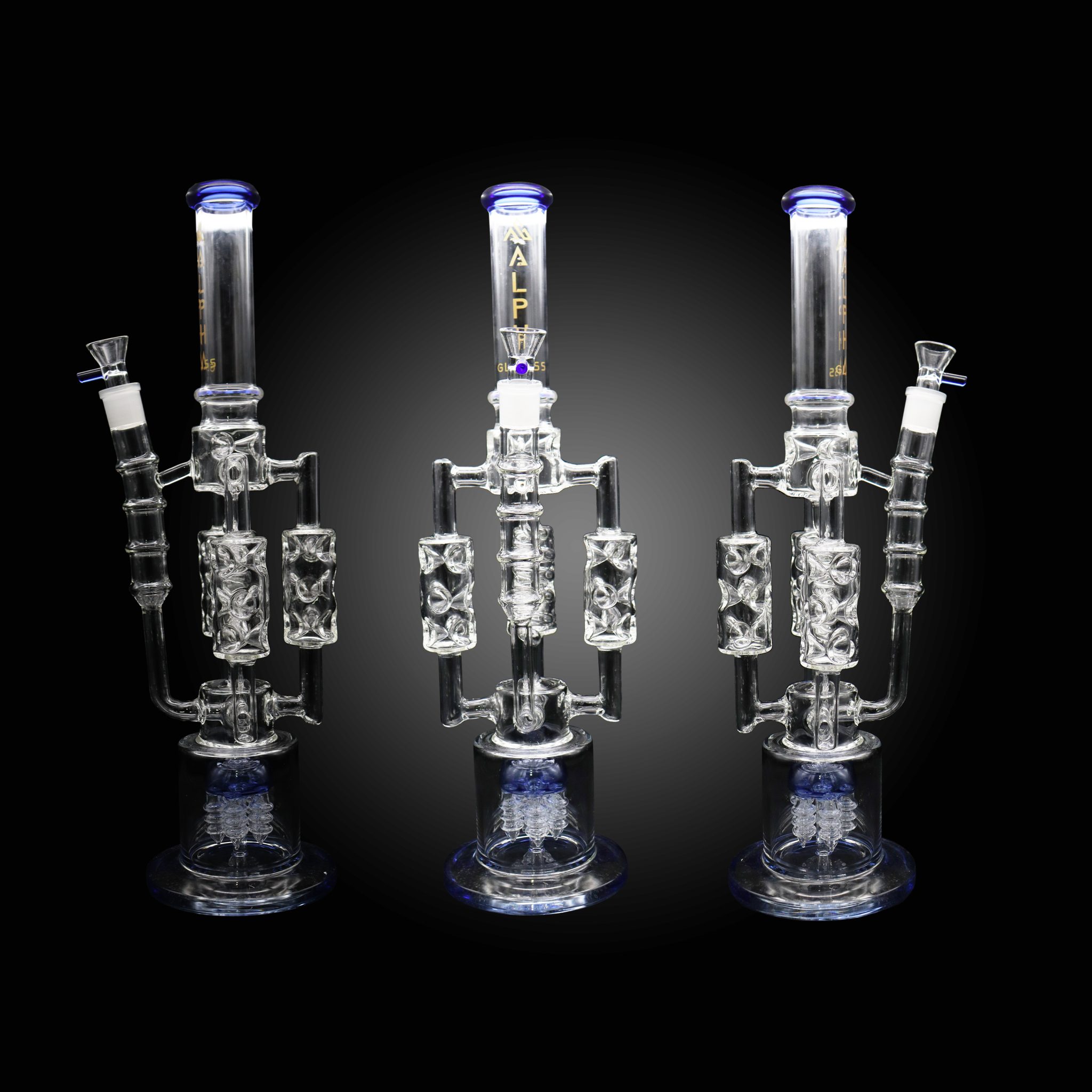 ALPHA 19" STRAIGHT TUBE WITH TRIPLE ICE PINCH CLEAR GLOBE WITH INLINE ...
