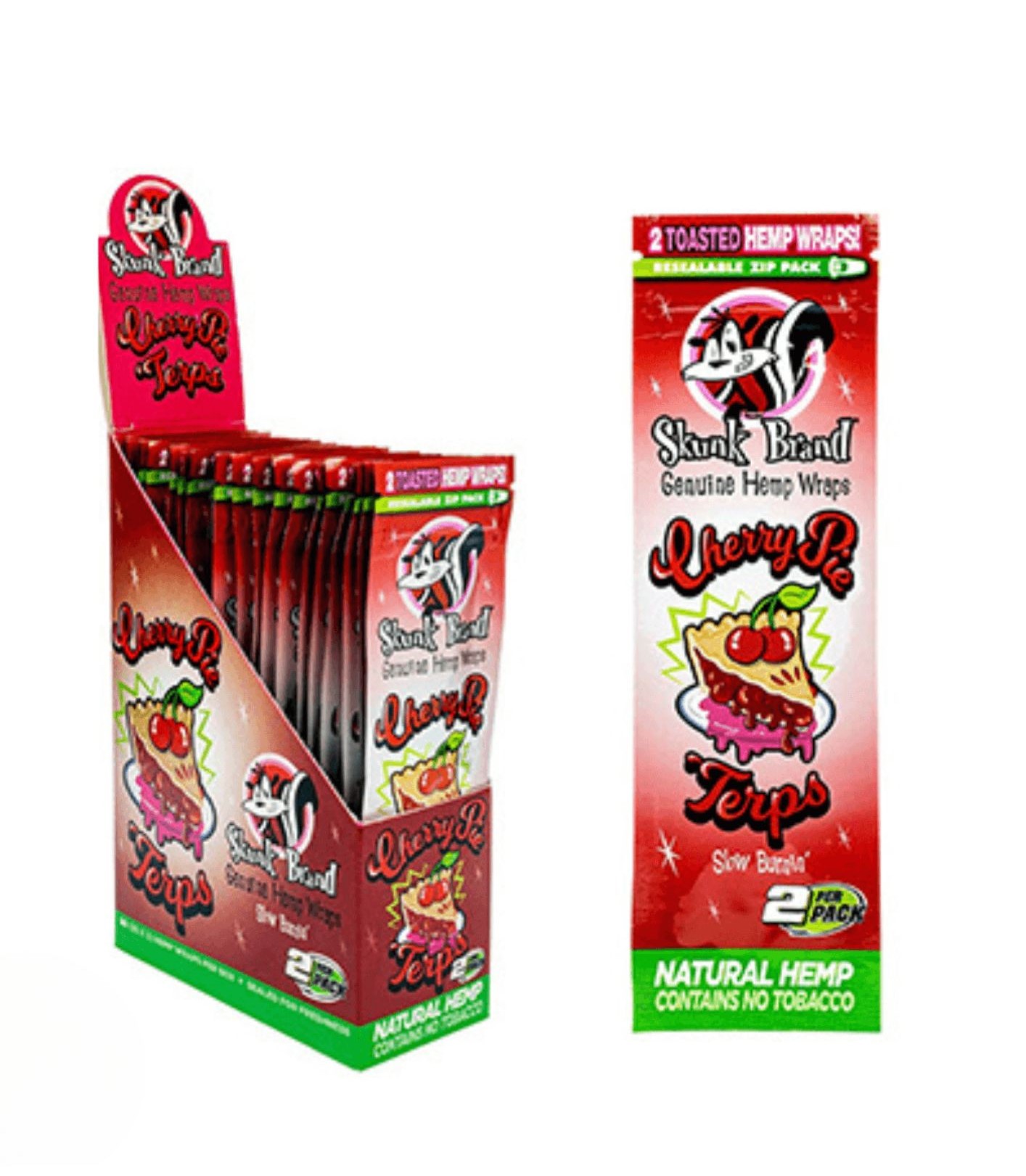 SKUNK HEMP WRAPS CHERRY PIE TERPS 2CT PACK 25 PACK PER BOX – Empire ...