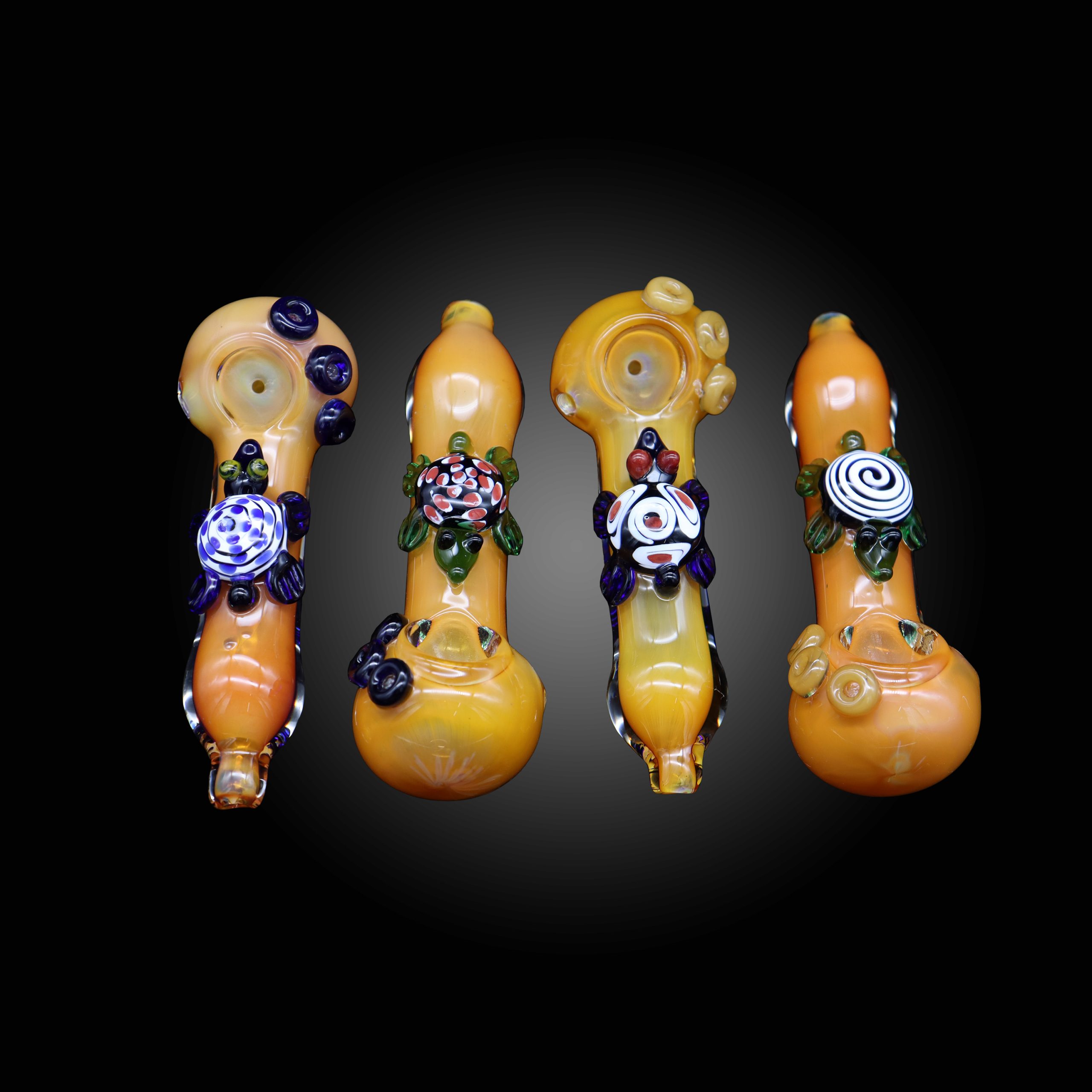 5" YELLOW FUME TURTLE ATTACHED HAND PIPE 7CT JAR - Empire Smoke ...