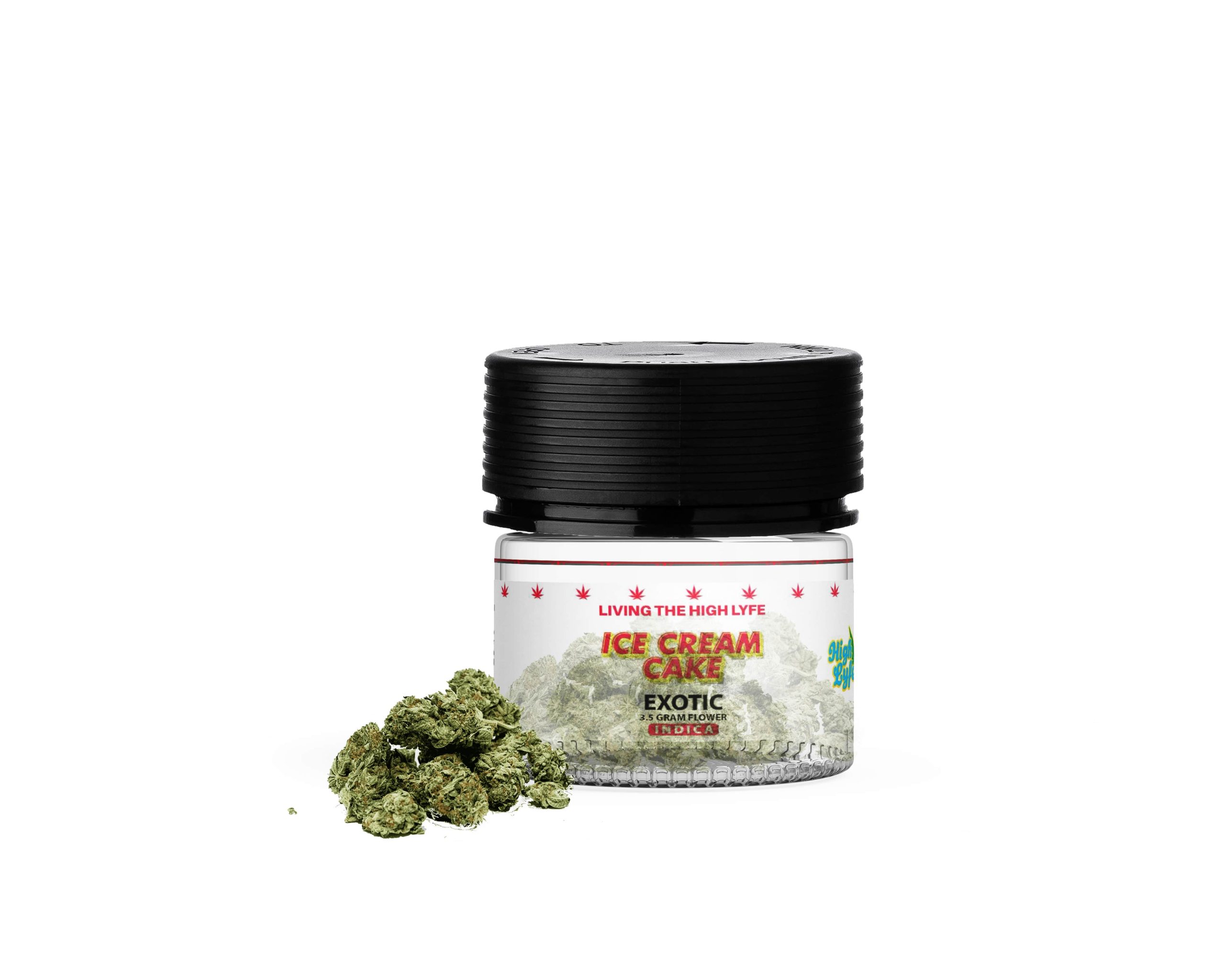 HIGH LYFE EXOTIC THC-A FLOWER 3.5GM ICE CREAM CAKE (INDICA) JAR ...