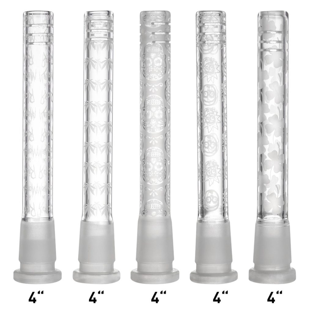 ALPHA 4” CRAFTED DESIGN GLASS DOWNSTEM 14MM FEMALE TO 18MM MALE 20CT ...