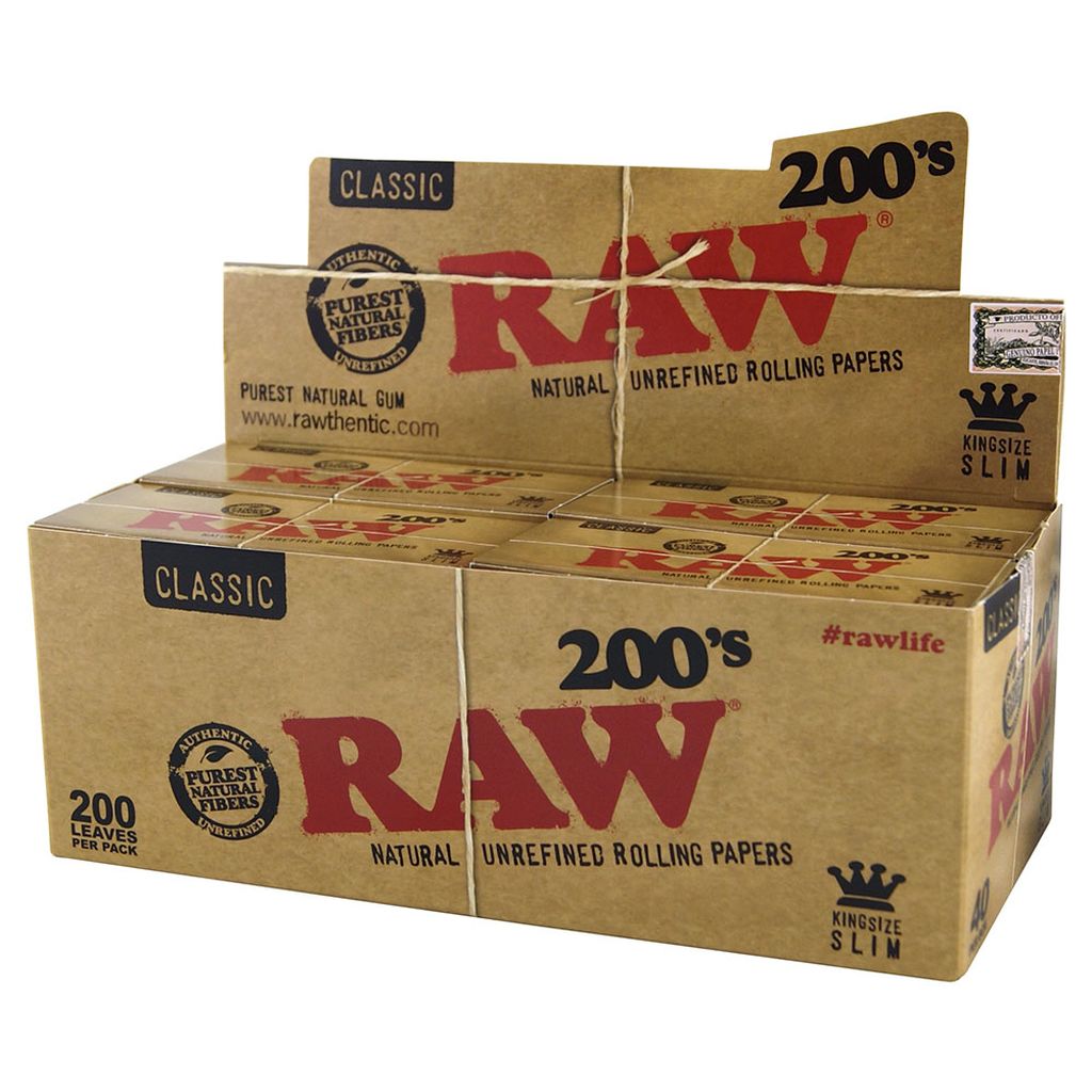 RAW 200'S CLASSIC KING SIZE SLIM PAPER 40 PER BOX - Empire Smoke ...