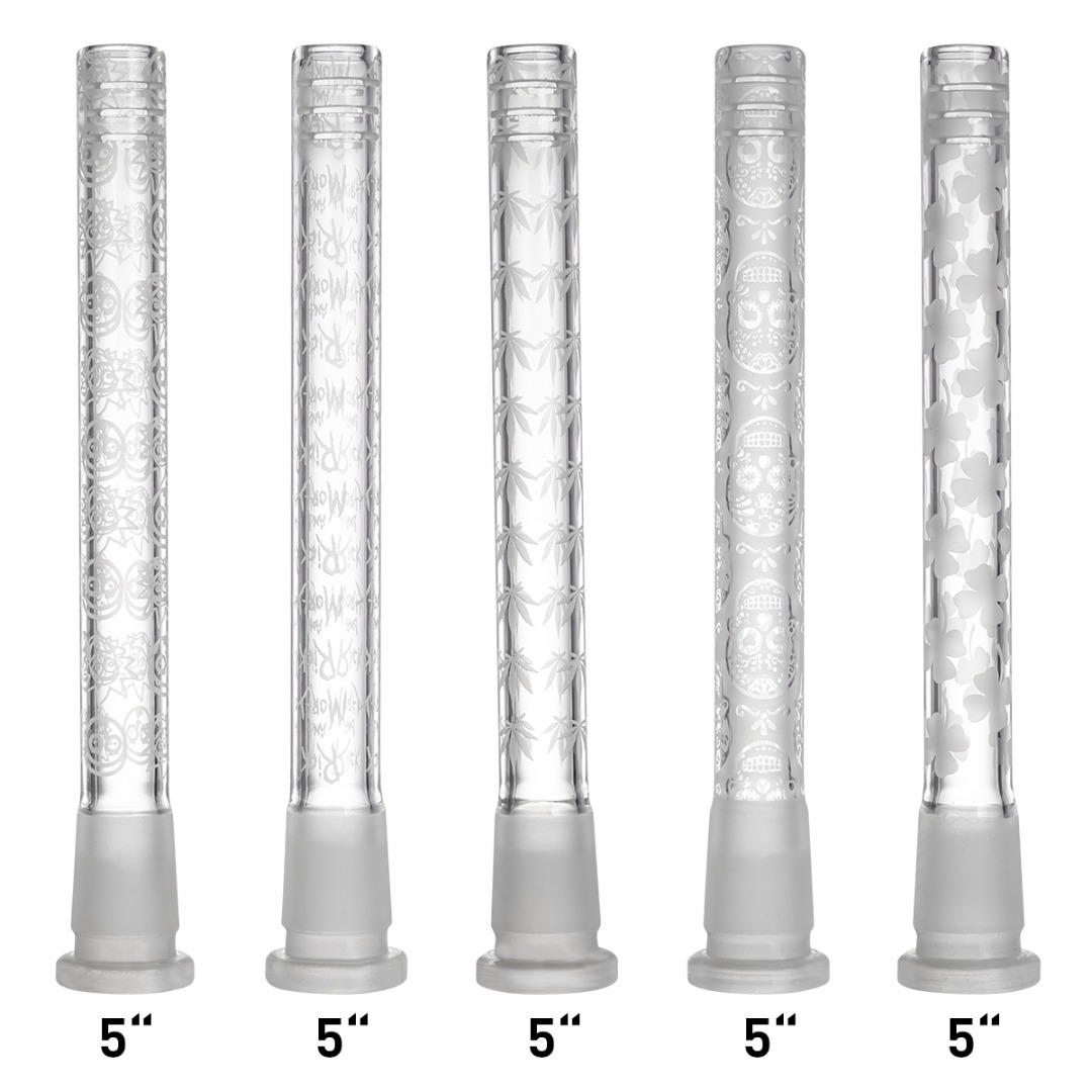 ALPHA 5” CRAFTED DESIGN GLASS DOWNSTEM 14MM FEMALE TO 18MM MALE 20CT ...