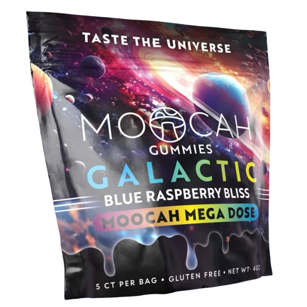 MOOCAH MEGA DOSE GUMMIES GALACTIC BLUE RASPBERRY BLISS – 5CT PACK 12 ...