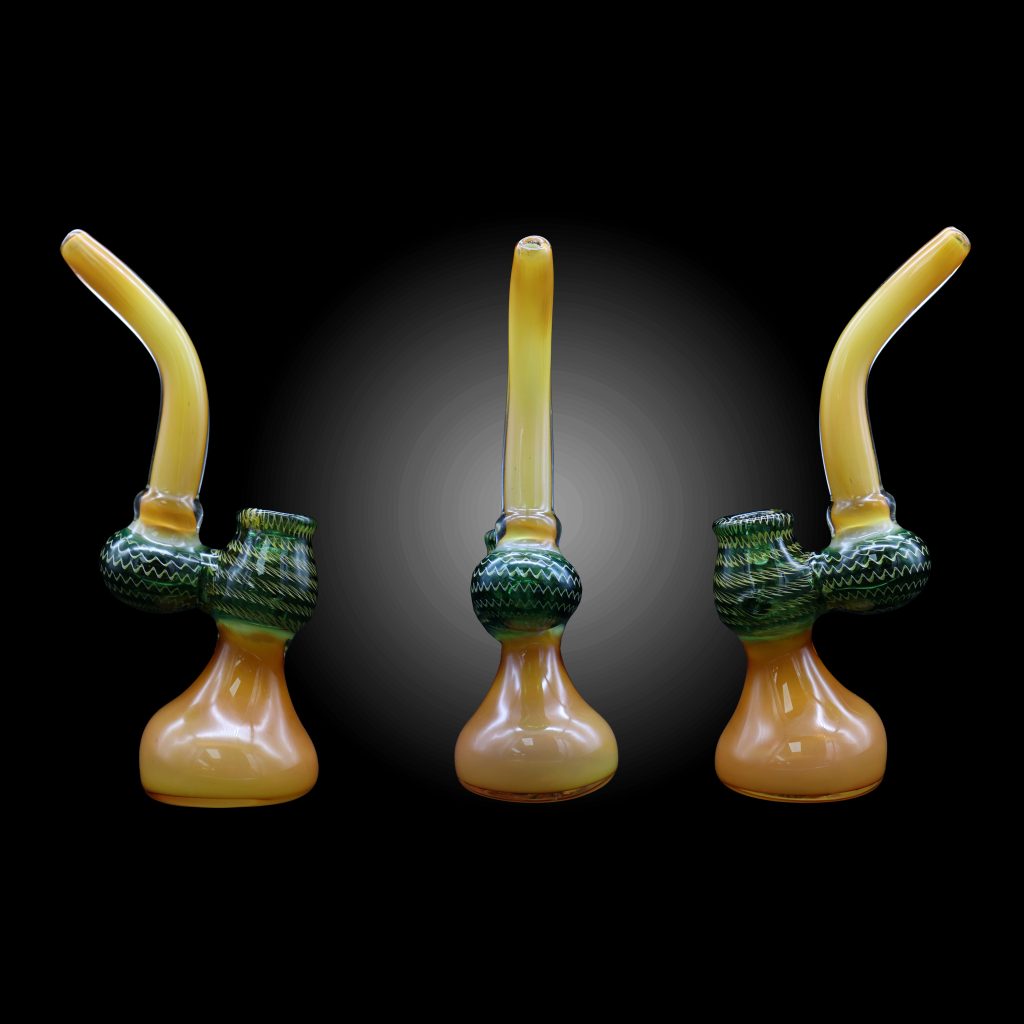 7.5" GOLD FUME WITH ASSORTED COLOR DESIGN ON HEAD BUBBLER 6CT JAR ...