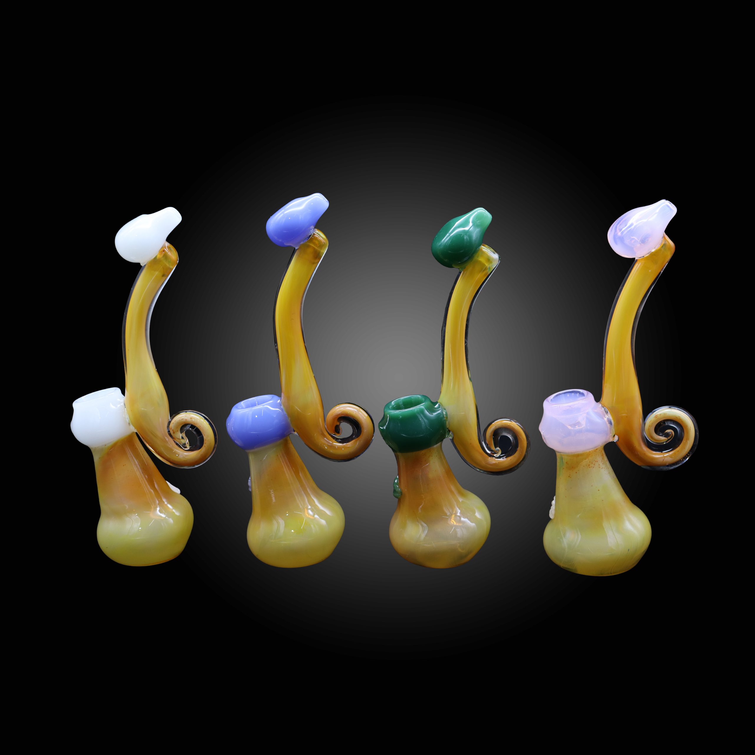 8.5” HOOK DESIGN YELLOW FUME PREMIUM BUBBLER 4CT JAR – Empire Smoke ...