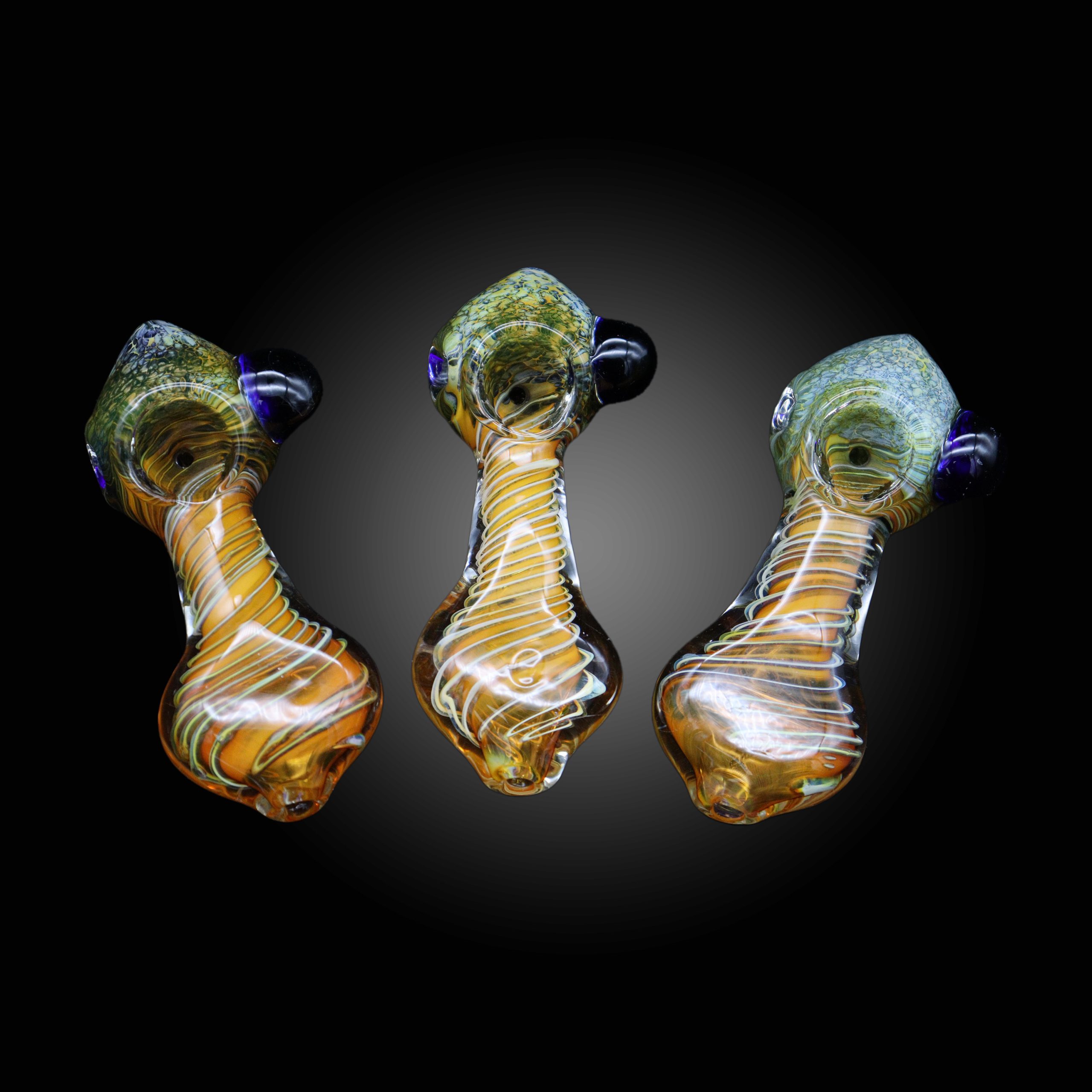 4” GOLD FUME SPIRAL DESIGN WITH FLAT MOUTH PIRCE 7CT JAR – Empire Smoke ...