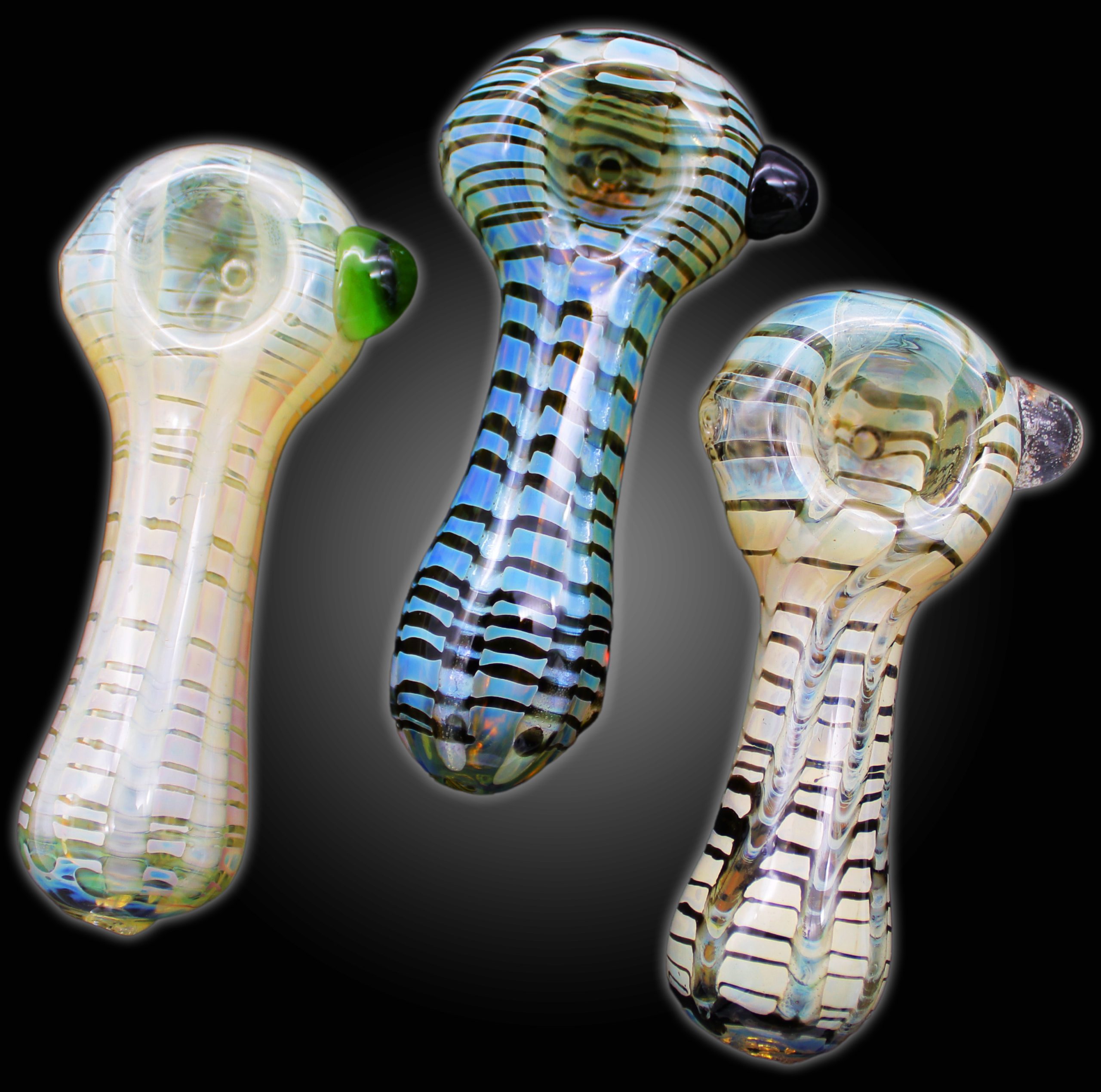 3” FULL BLUE COLOR TUBING WITH SPOTS AND GOLD FUMES HAND PIPE 13CT JAR ...