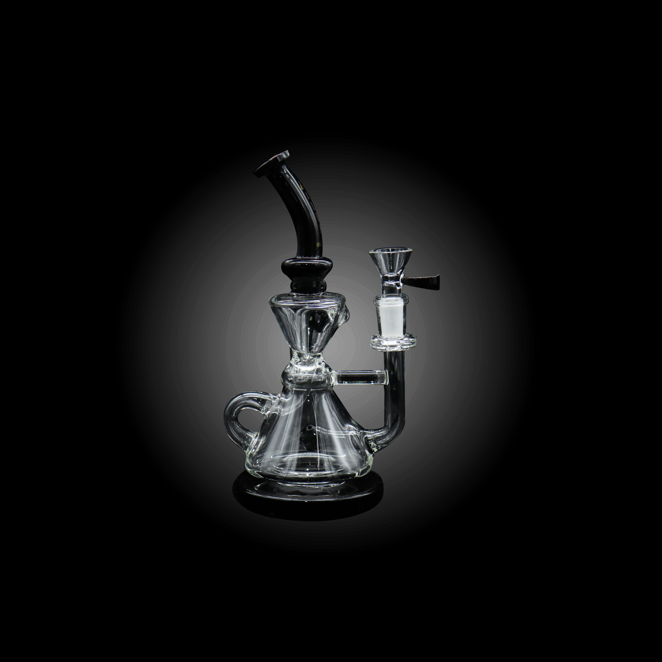 ALPHA 8” DOUBLE ARM RECYCLER WATERPIPE BLACK – Empire Smoke Distributors