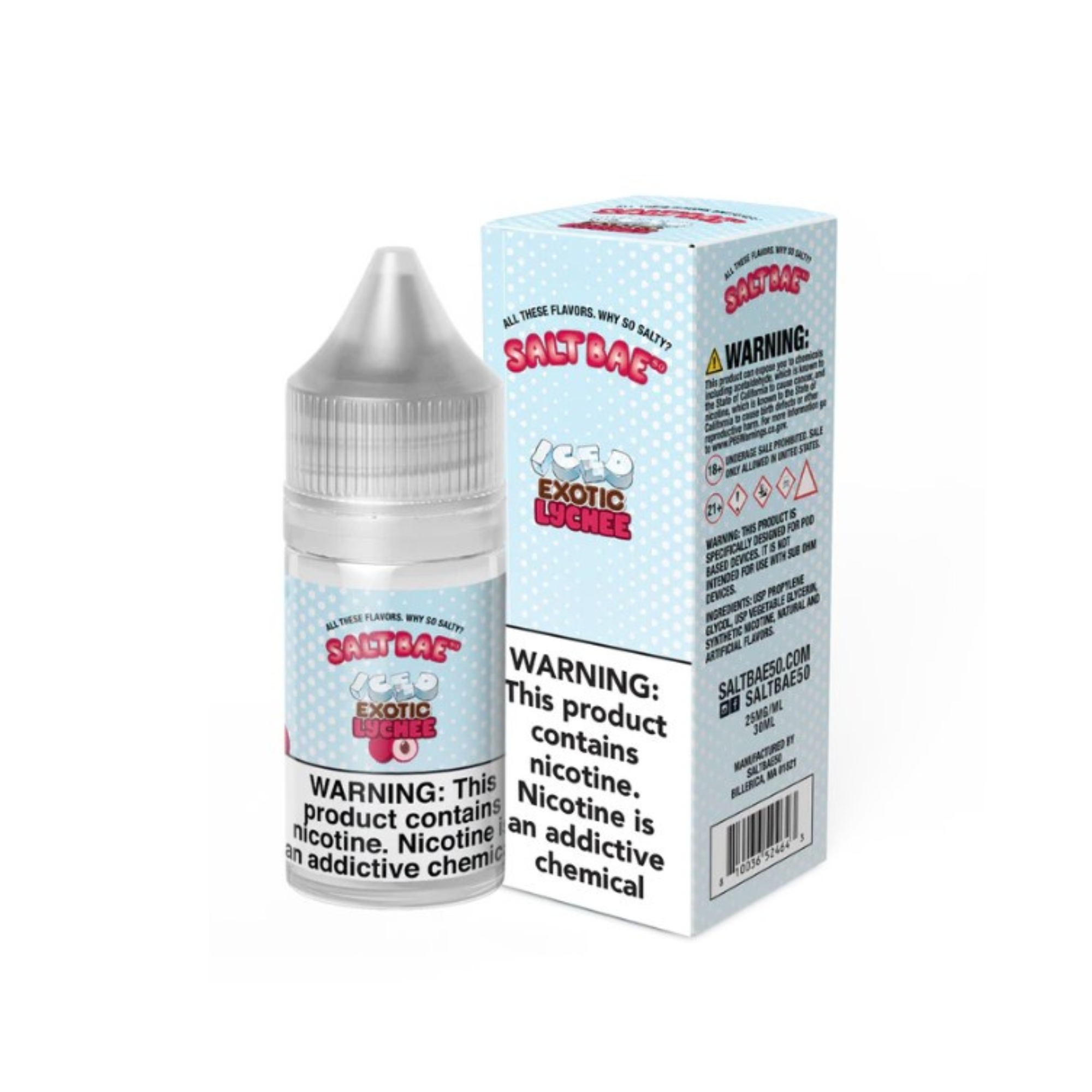 SALT BAE 25MG ICED EXOTIC LYCHEE – Empire Smoke Distributors