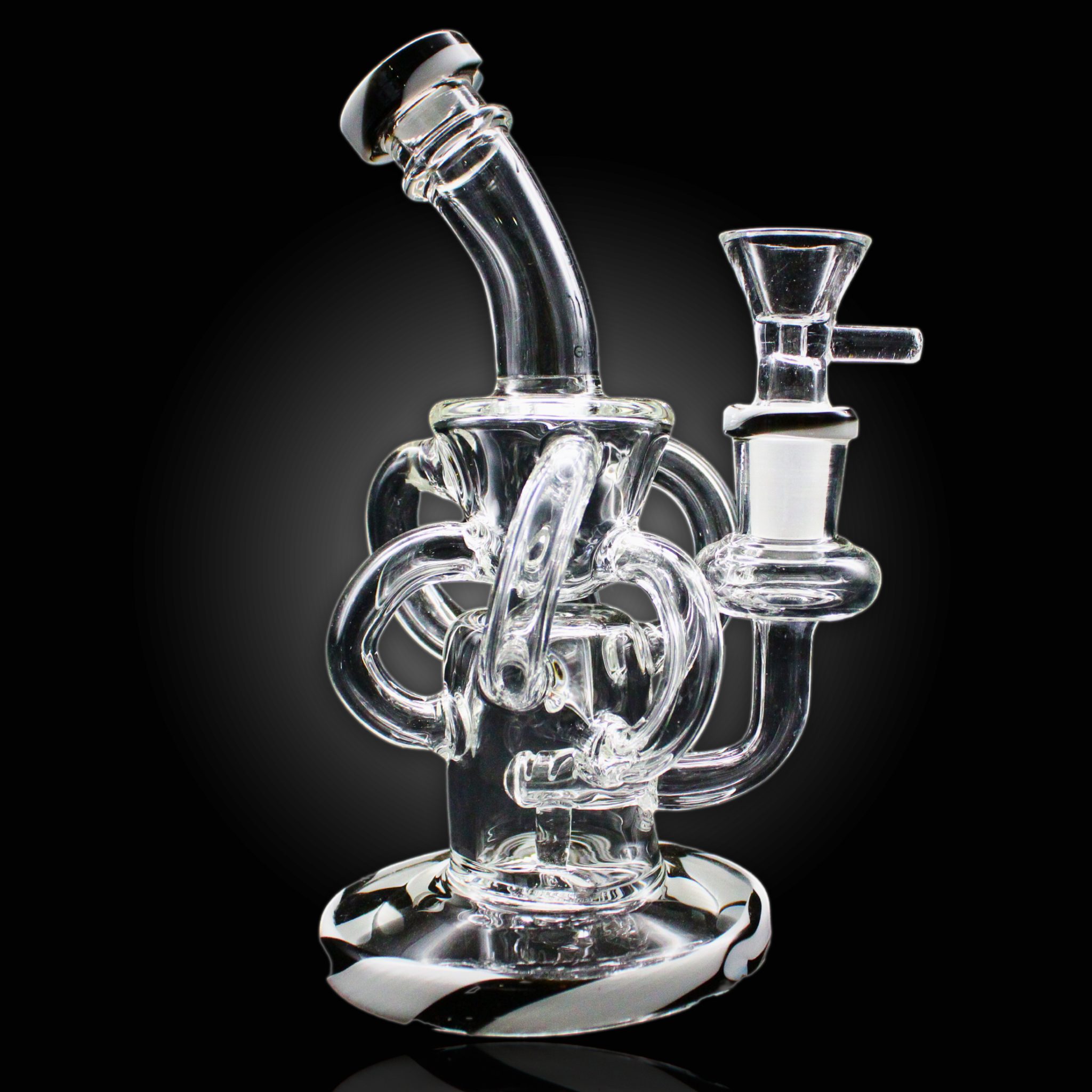 6” Alpha Mini Spiral Dab Rig Water Pipe Black Empire Smoke Distributors