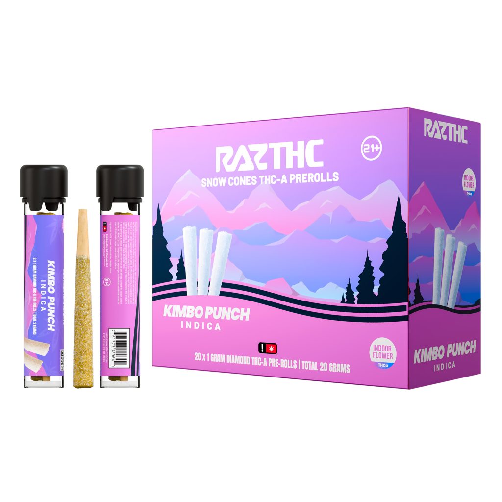 RAZ SNOW CONES DIAMOND THC-A PRE ROLLS KIMBO PUNCH (INDICA) 2CT TUBE ...