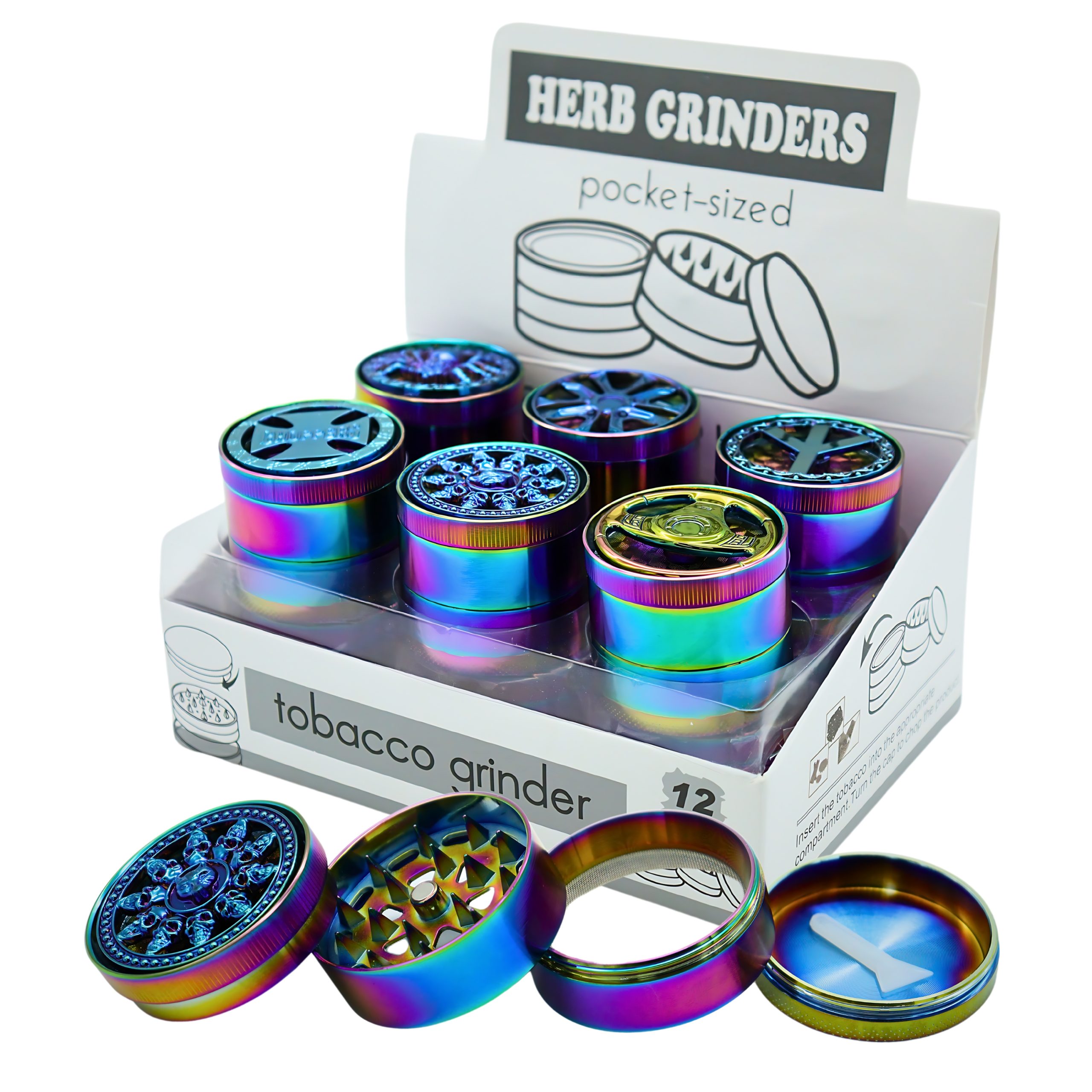 RAINBOW FANCY TIRE RIMS GRINDER 4PART 50MM -BOX OF 12 – Empire Smoke ...