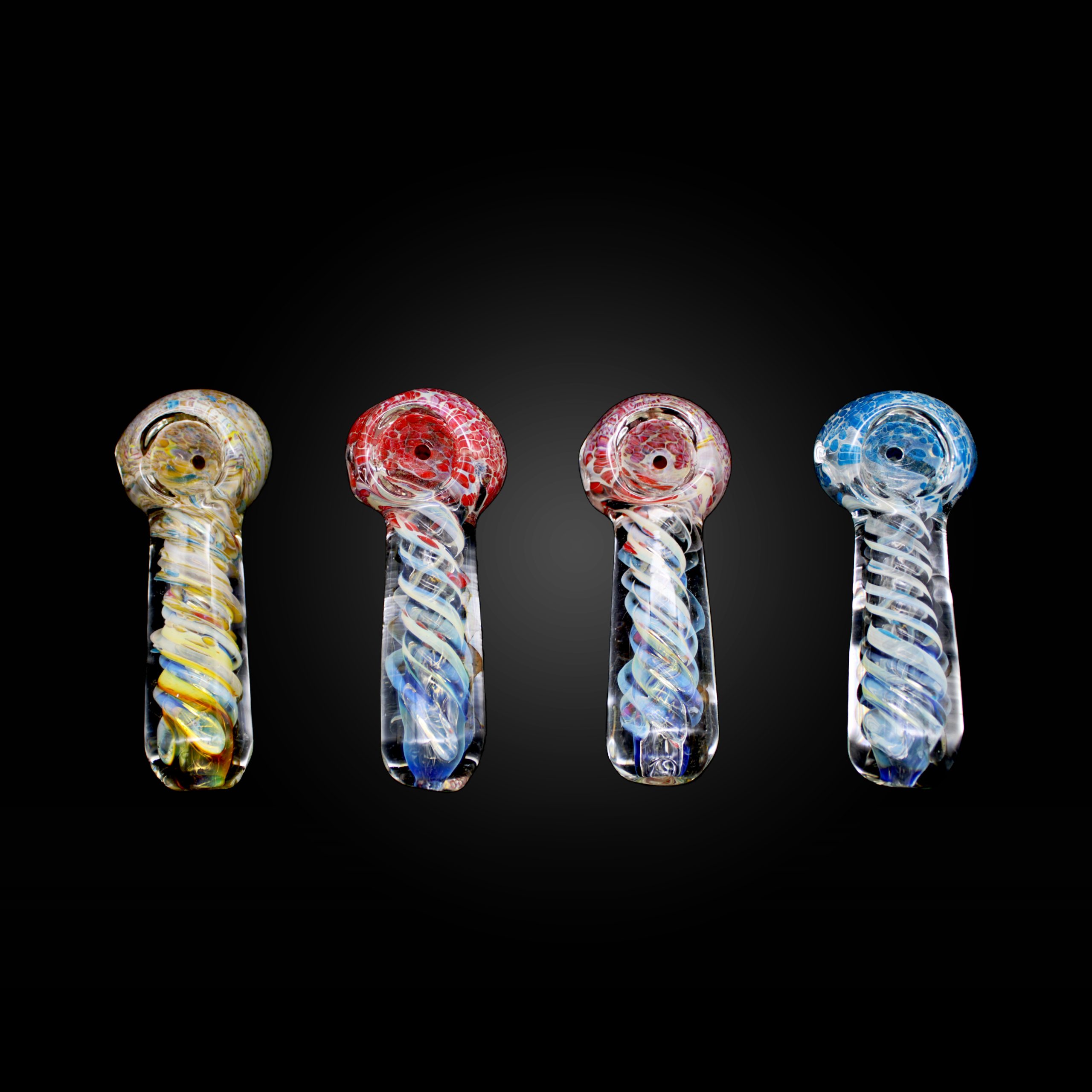 4'' FRIT HEAD COLOR CHANGING HAND PIPE 13CT JAR - Empire Smoke Distributors