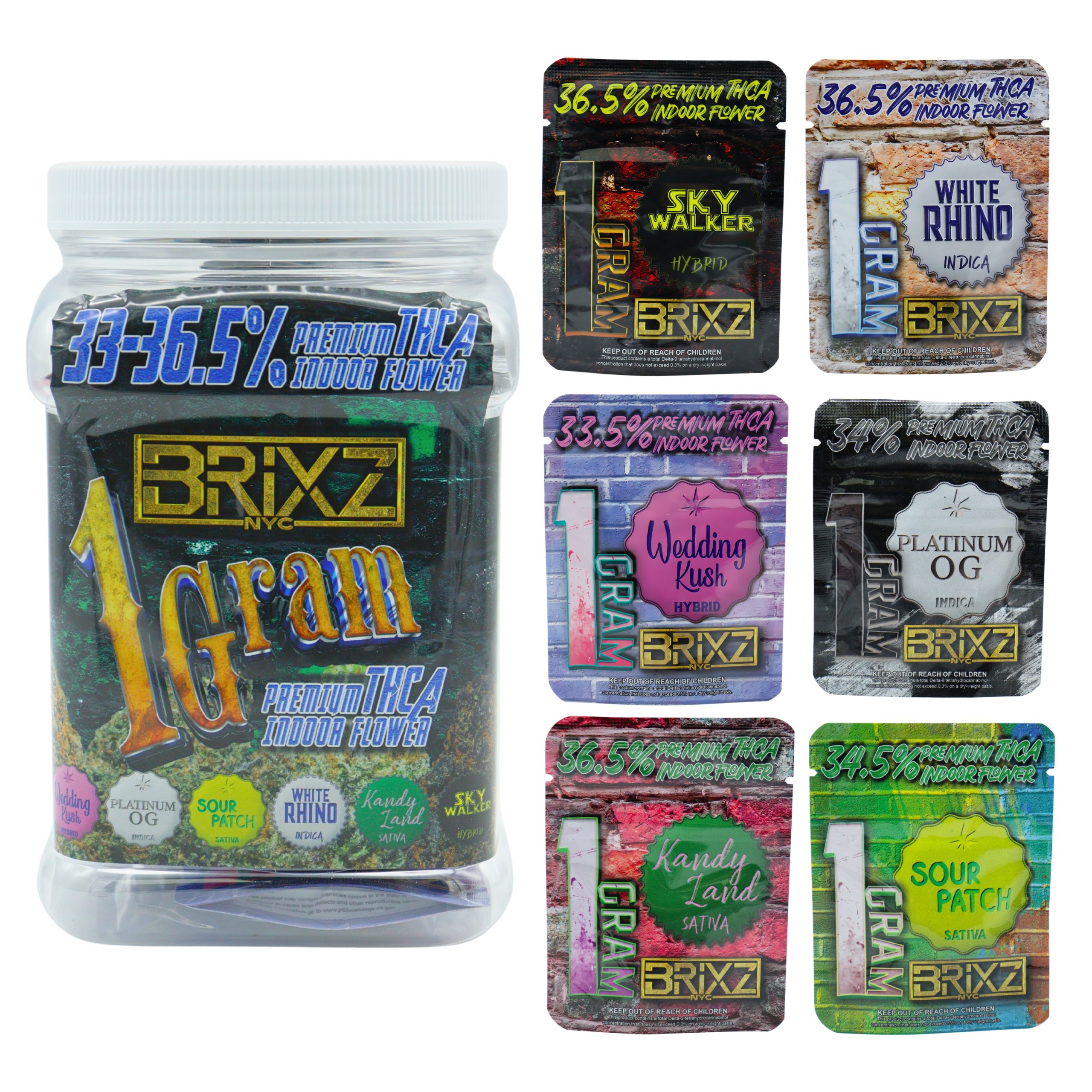 BRIXZ NYC THC-A EXOTIC FLOWER 1GM MIXED FLAVOR -30CT JAR – Empire Smoke ...