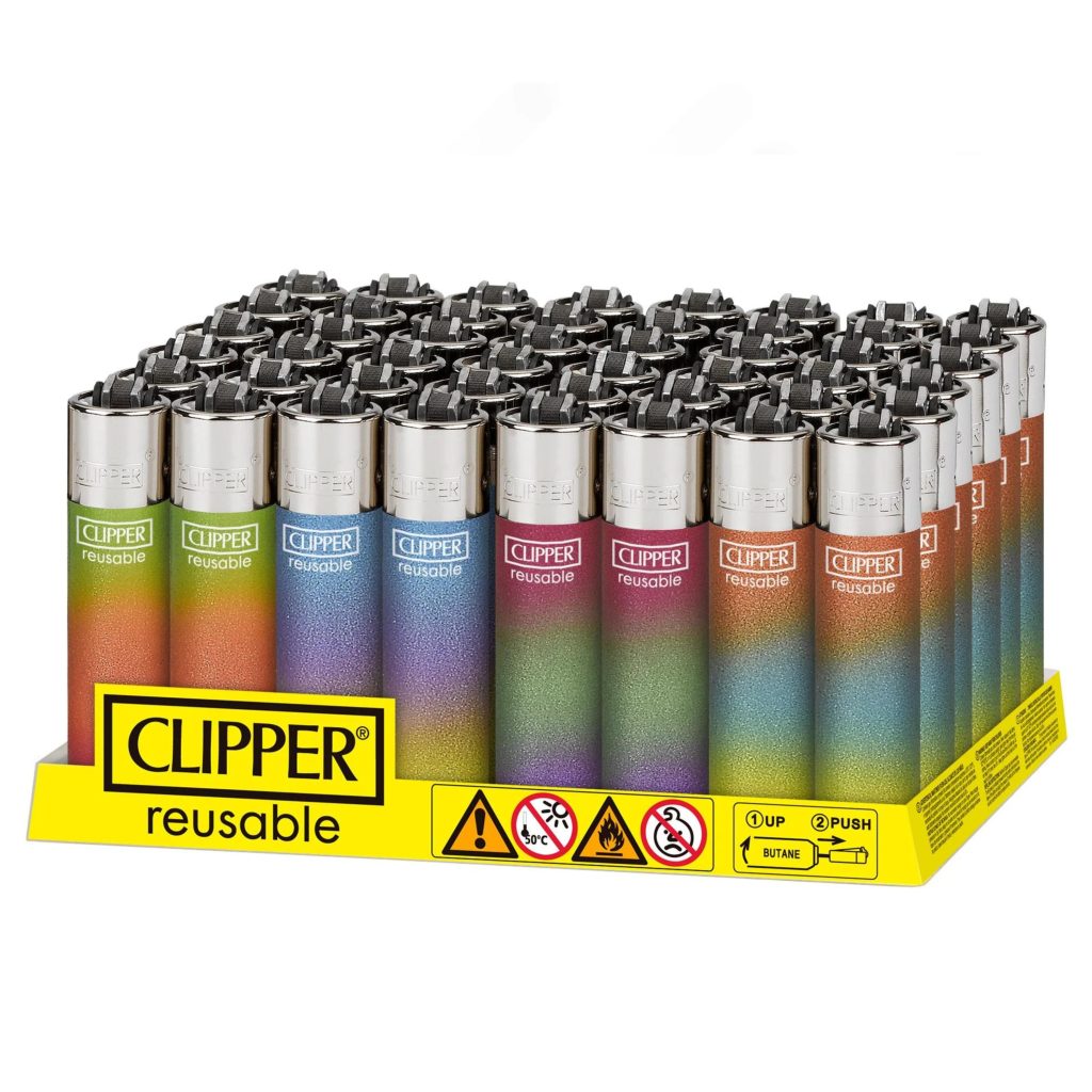 CLIPPER LIGHTER PAINTED TRIPLE GRADIENT 48CT DISPLAY – Empire Smoke ...