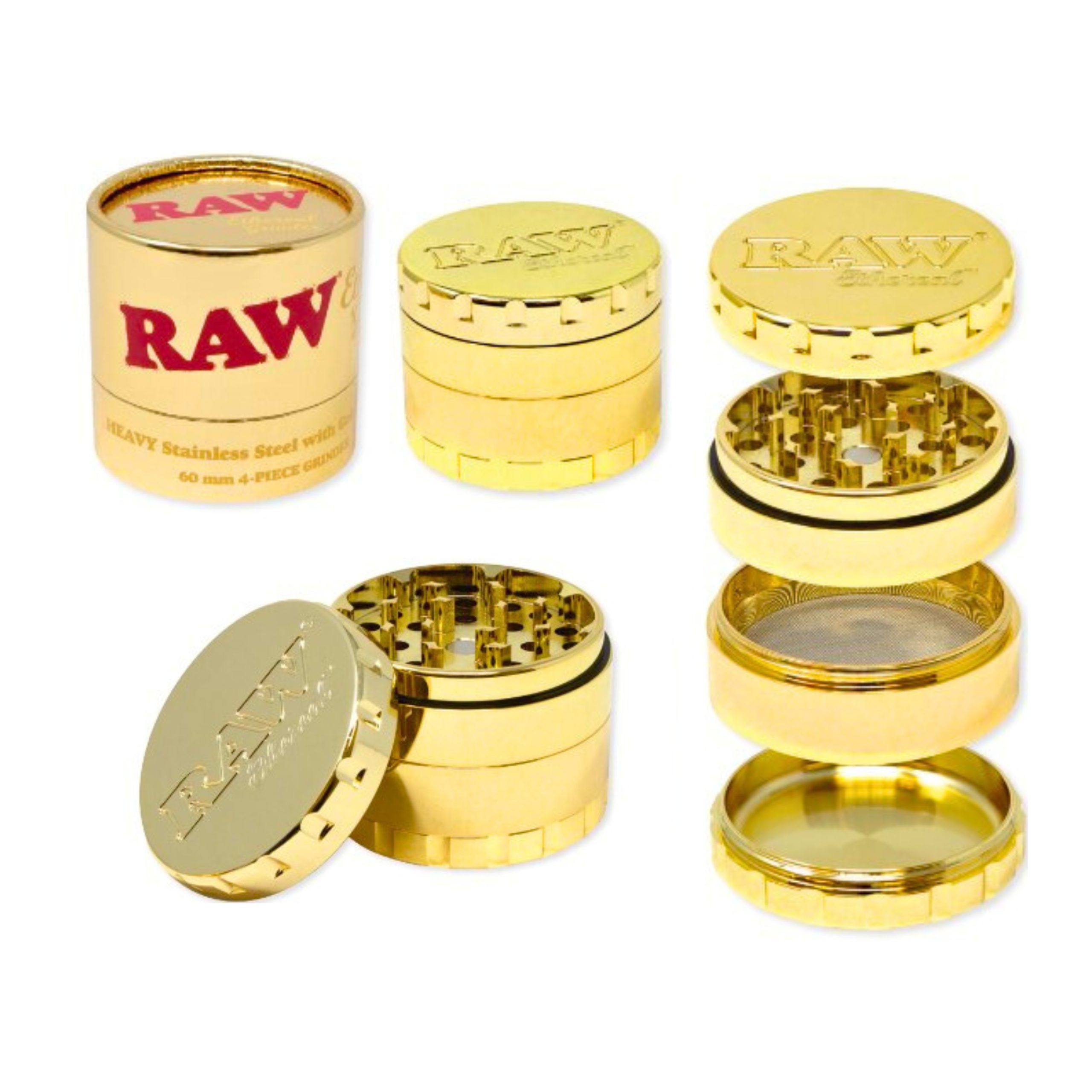 RAW ETHEREAL GRINDER HEAVY STAINLESS STEEL WITH GOLD PLATING PCS ...