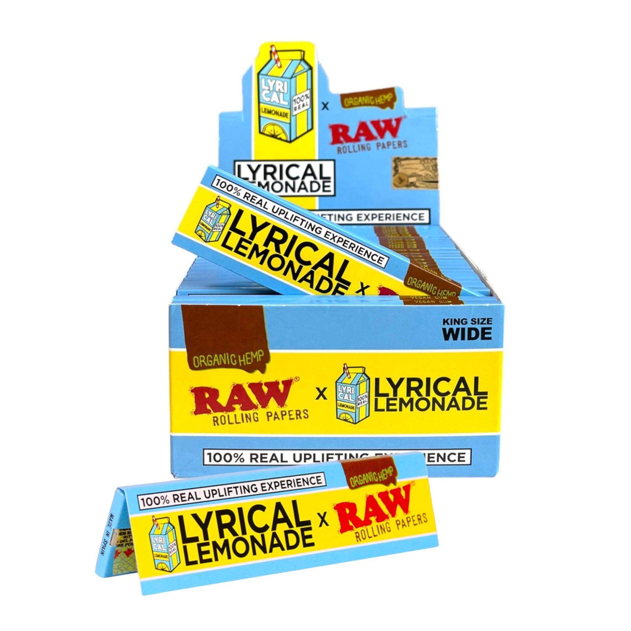 RAW LYRICAL LEMONADE ROLLING PAPERS ORGANIC HEMP KING SIZE WIDE 32CT ...