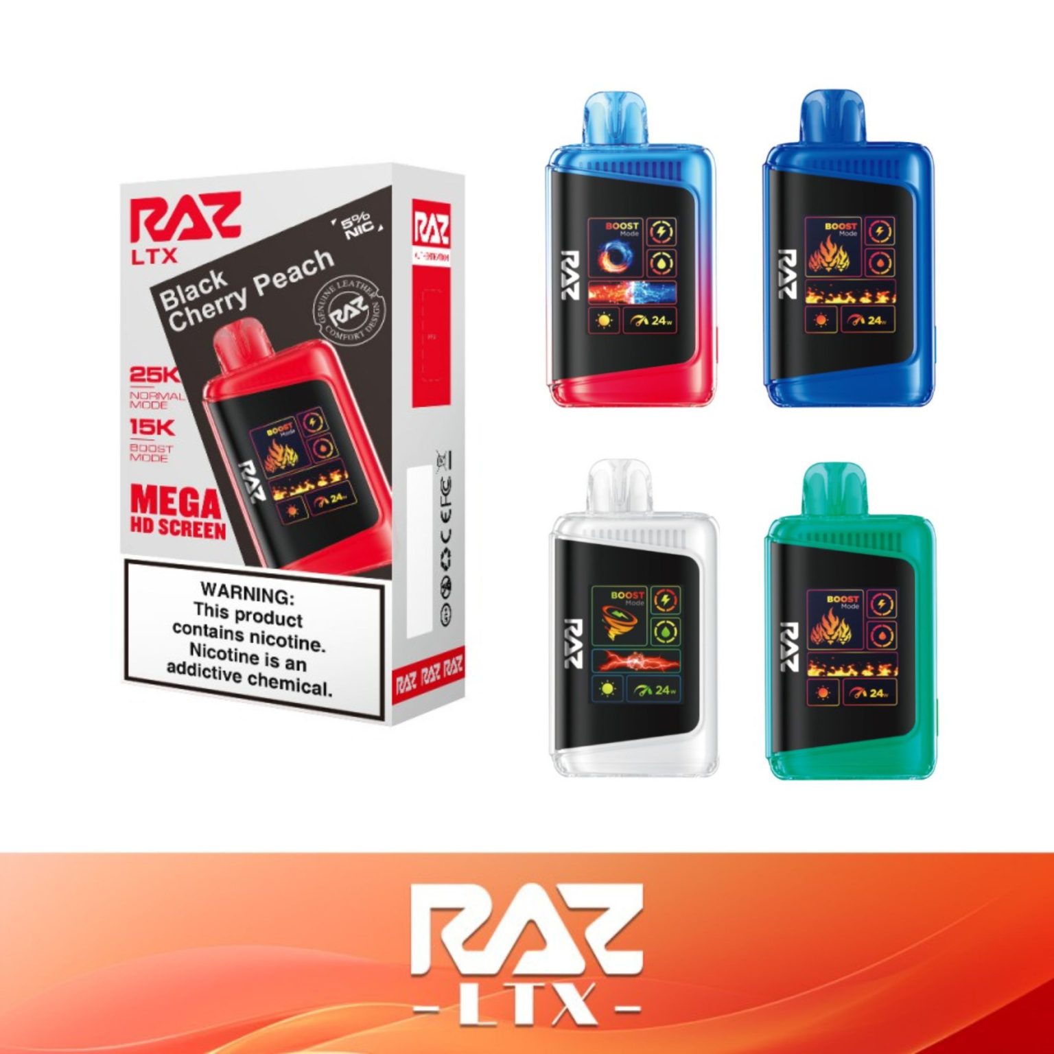 RAZ DISPOSABLE LTX25000PF -BOX OF 5 (15000PF BOOST MODE) – Empire Smoke ...